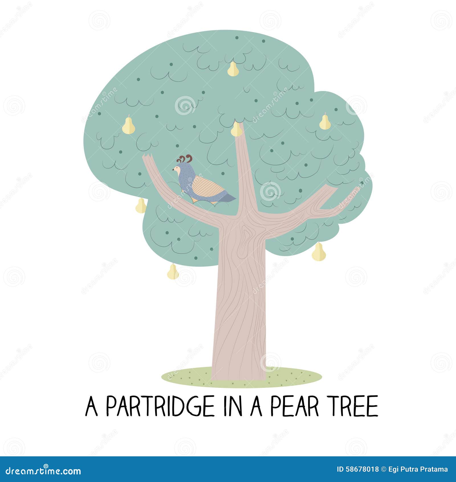 12 Day of Christmas - a Partridge in a Pear Tree Stock Illustration ...