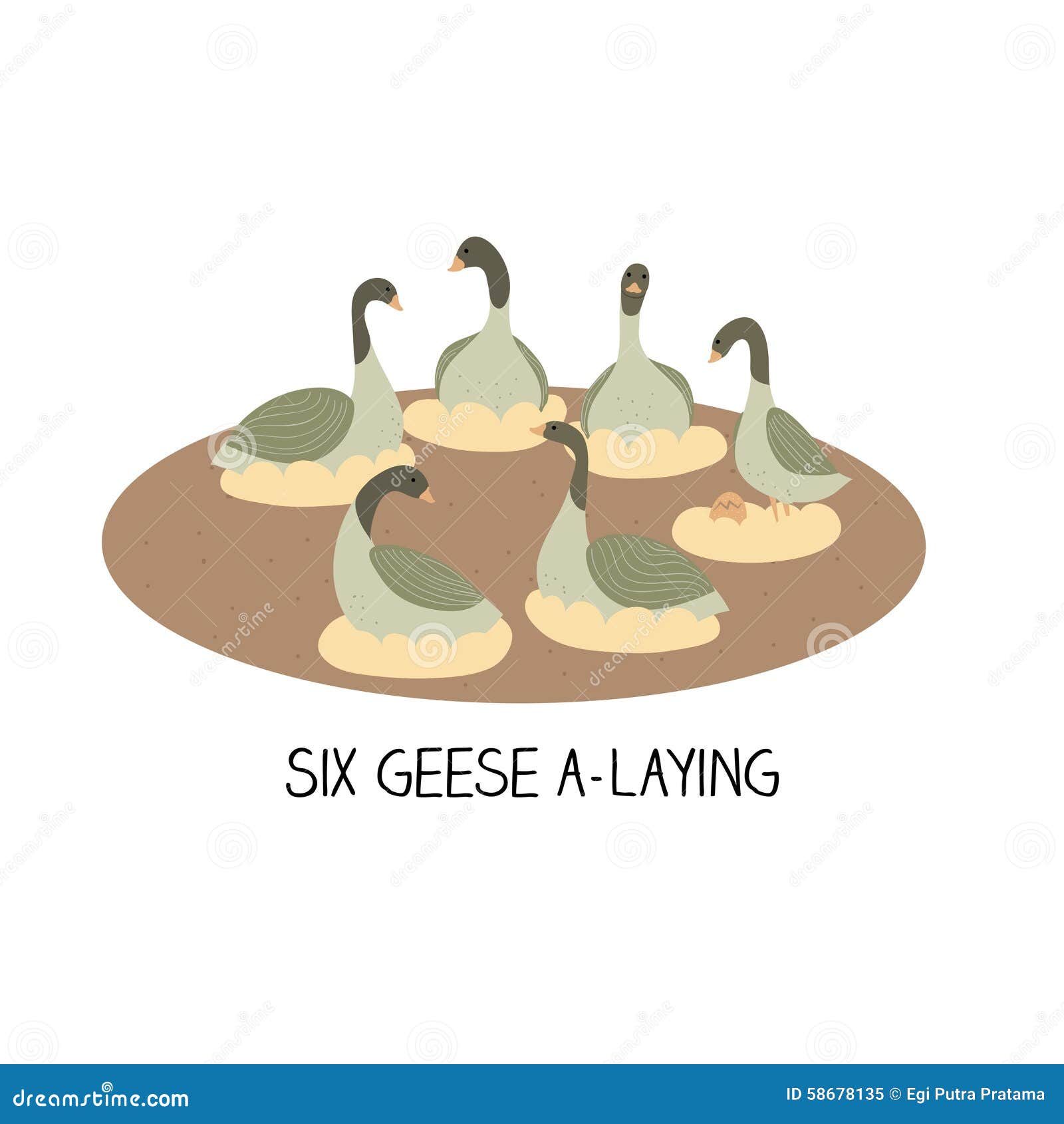 Six Geese A Laying Clipart