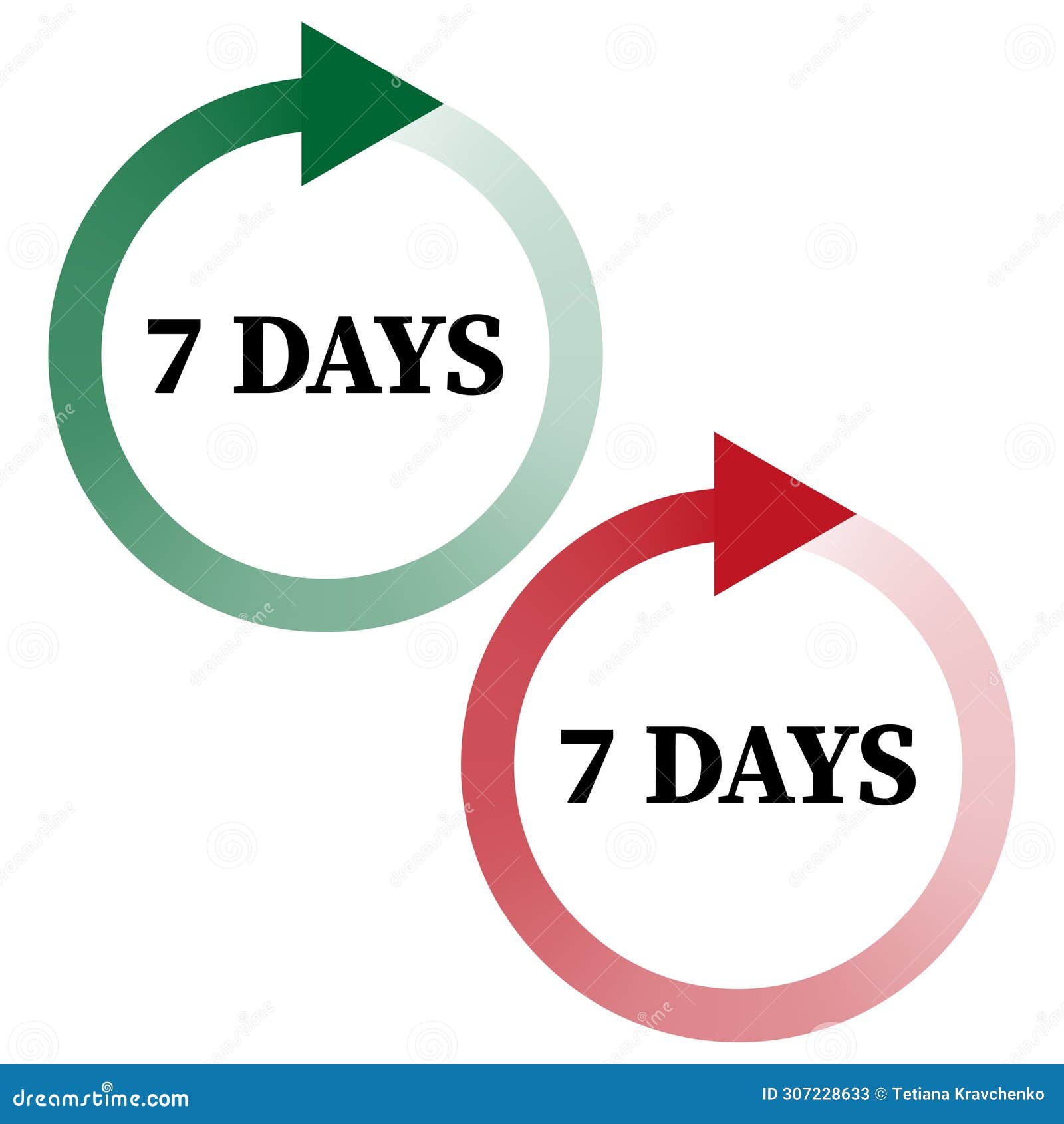 7-Day Cycle Arrows - Time Management Concept. Vector Illustration. EPS ...