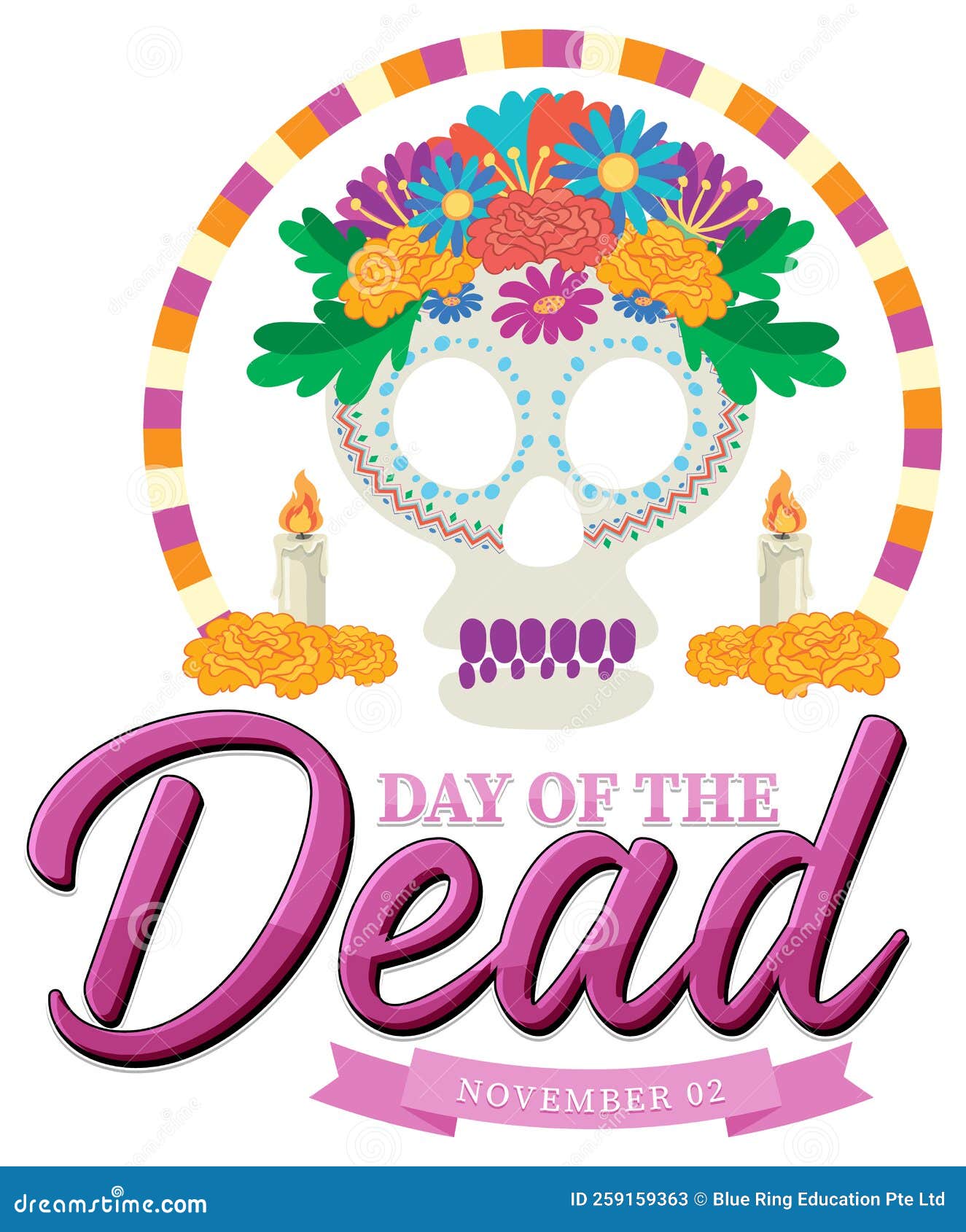 Day of the Dead Banner Design Stock Vector - Illustration of font ...