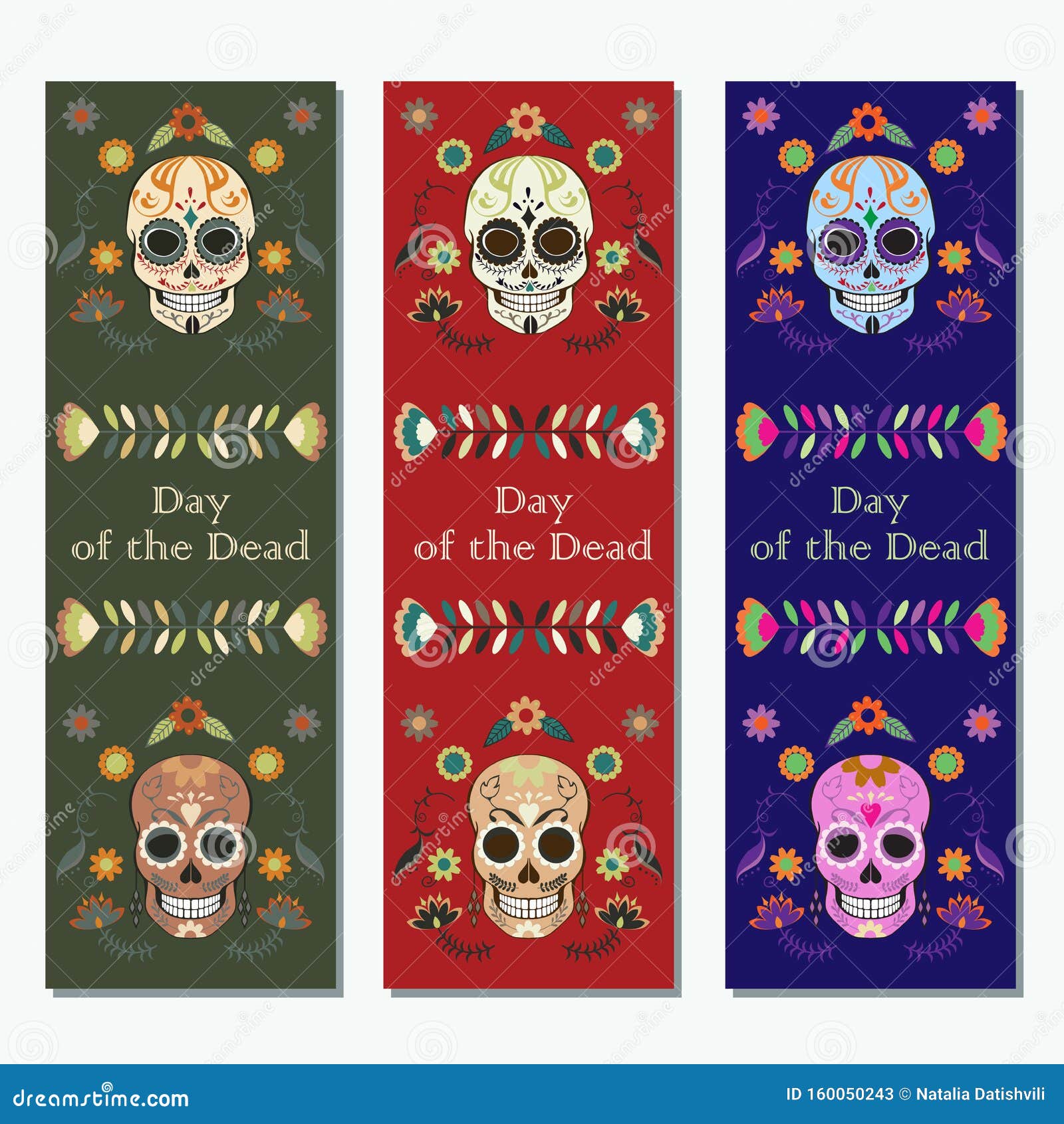 Day of the Dead bookmarks stock vector. Illustration of festival ...