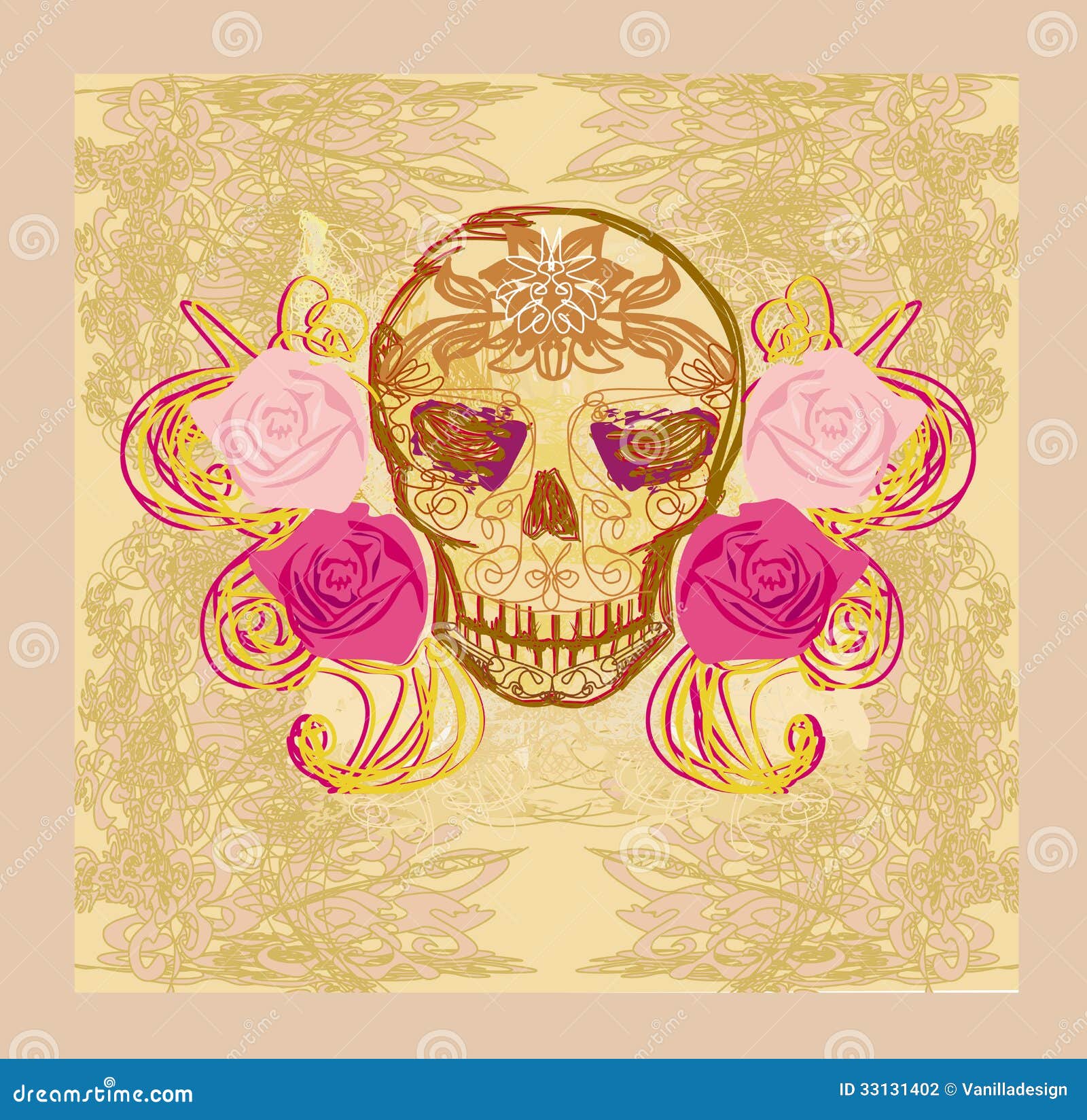 Day of the Dead card stock vector. Illustration of mexican - 33131402