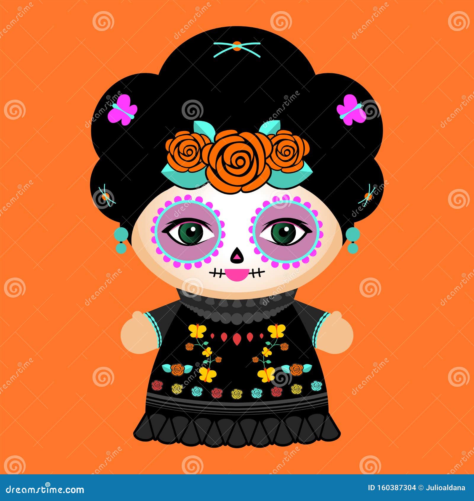 Mexican Catrina Cartoon Vector | CartoonDealer.com #52028375