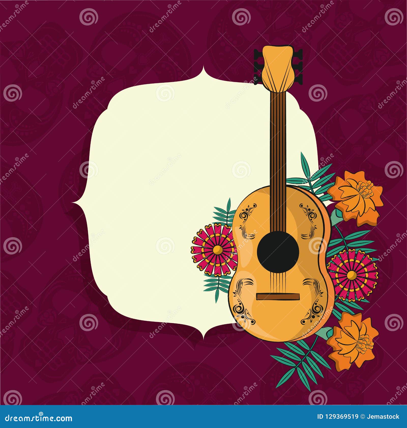 Day Of The Dead Frame Set. Tribal Hand Drawn Line Mexican Ethnic ...