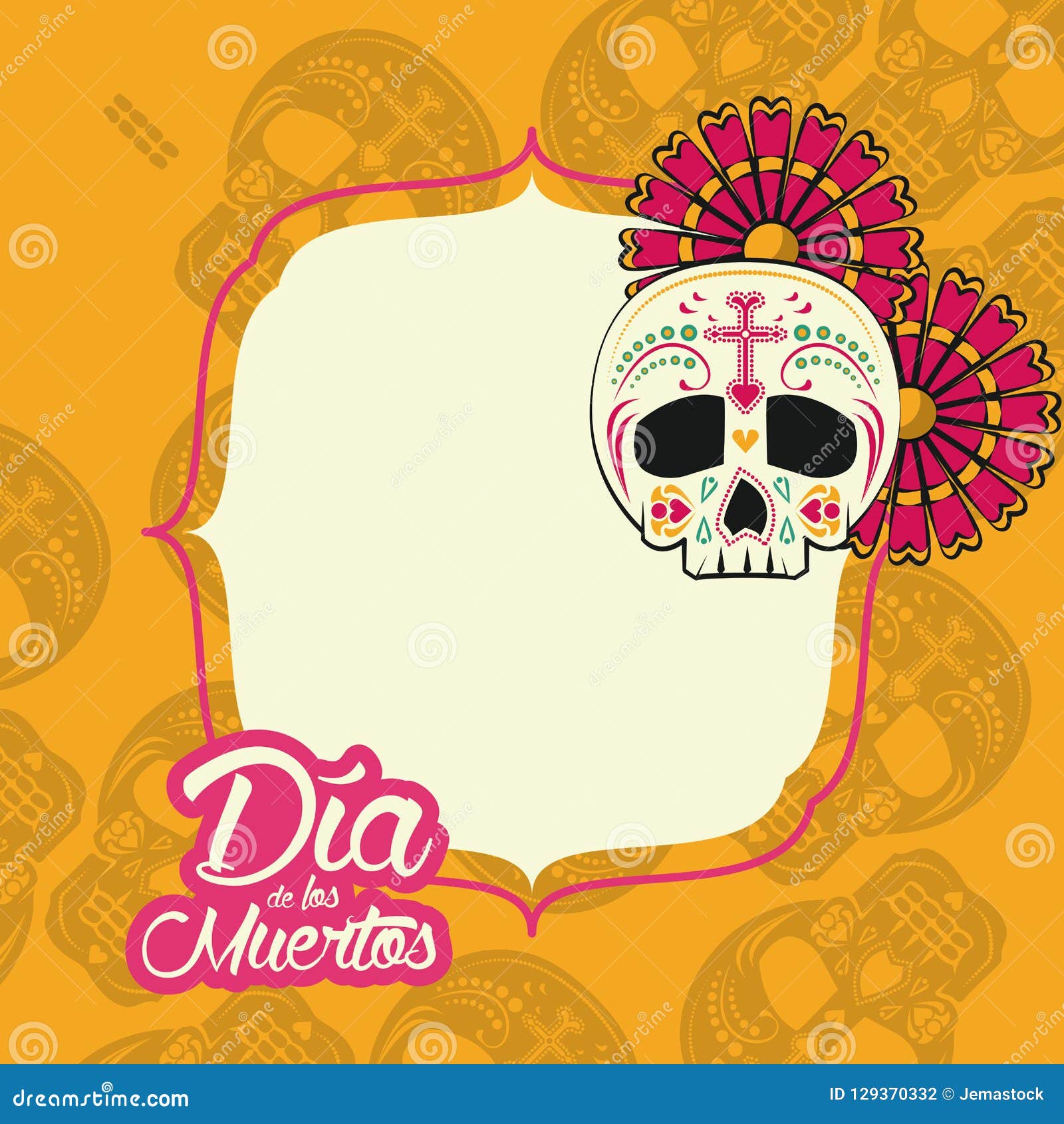 Day Of The Dead Frame Set. Tribal Hand Drawn Line Mexican Ethnic ...