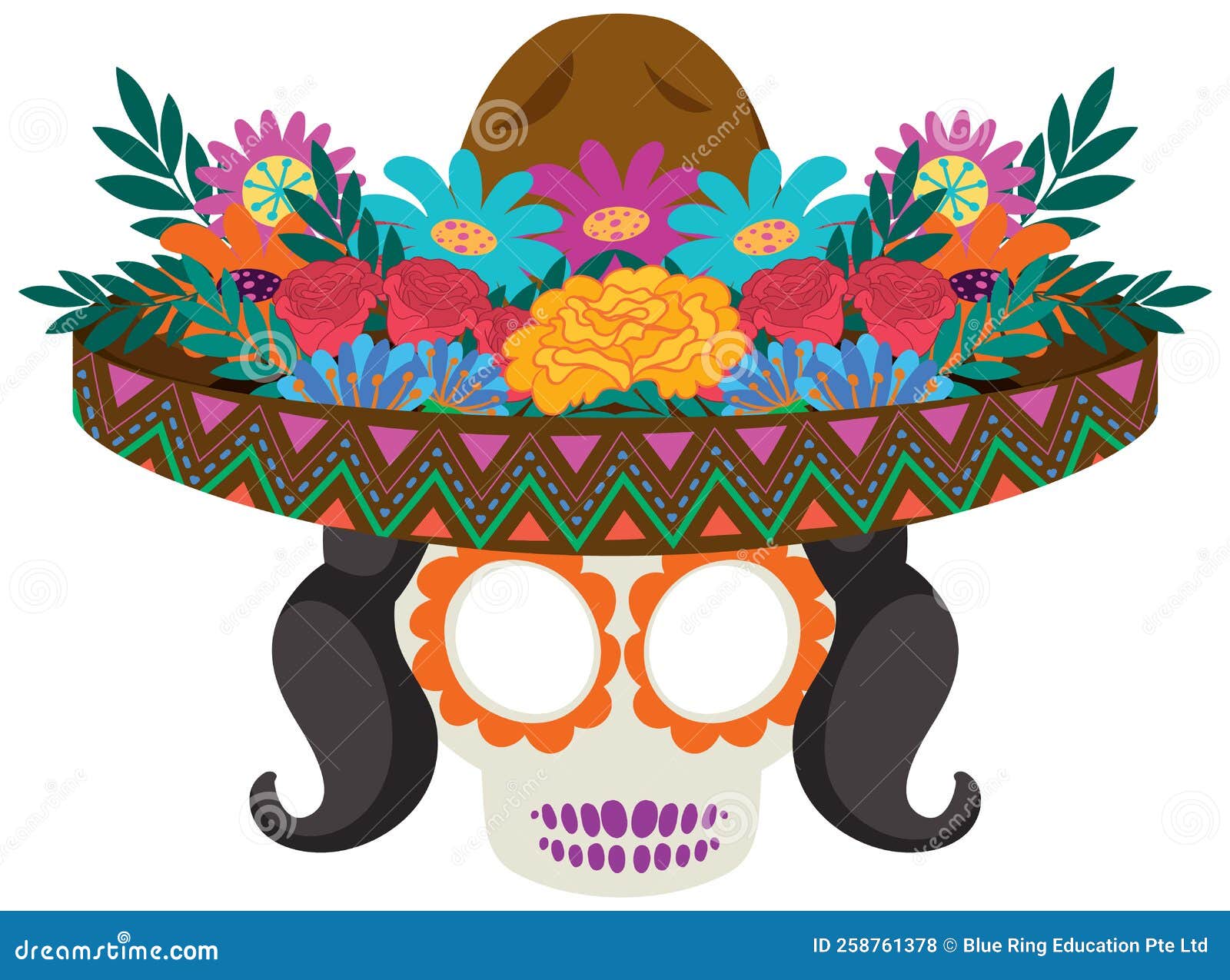 Day of the Dead with Mexican Calaca Stock Vector - Illustration of ...