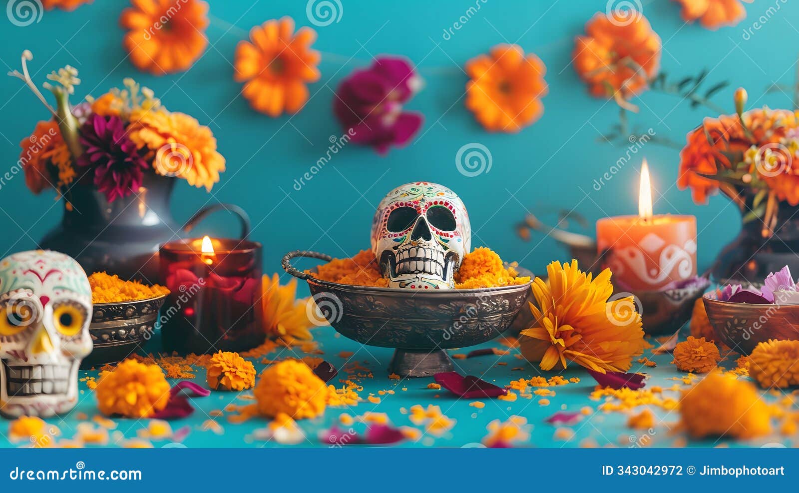 Ofrenda Featuring Both Modern and Tradition Stock Illustration ...