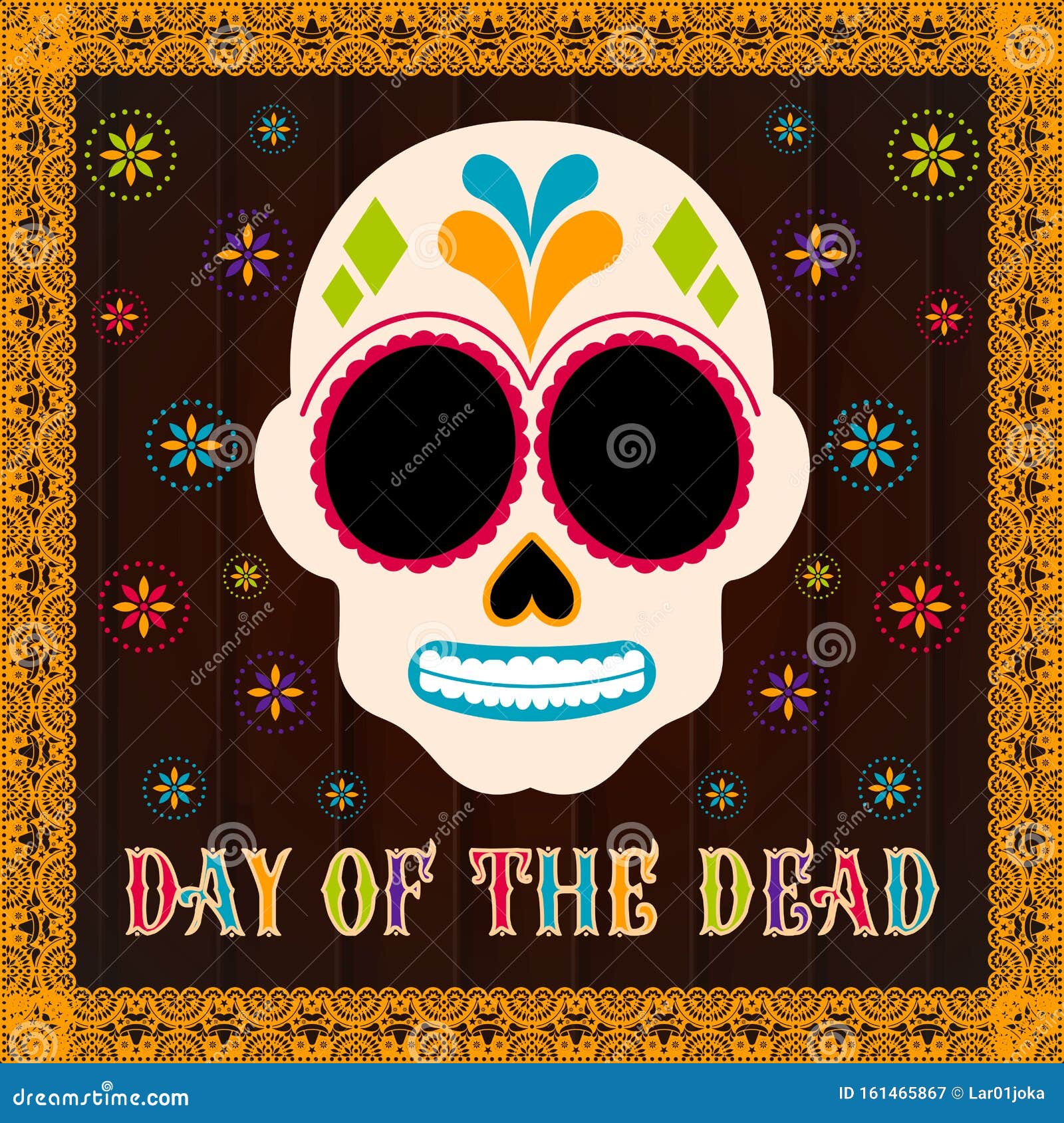 Day of the dead poster stock vector. Illustration of tradition - 161465867