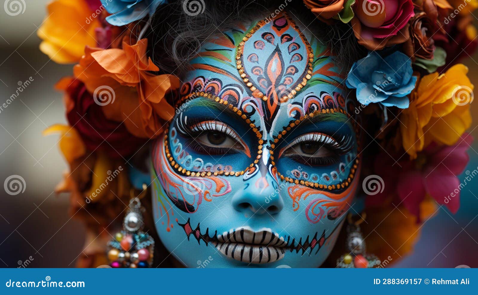 Day of the Dead Remembering the Departed Dia De Color Scheme Stock ...
