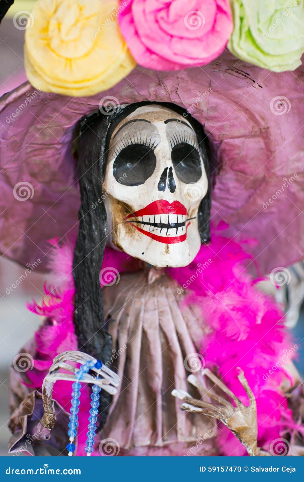 Day of the dead skeleton stock photo. Image of heads - 59157470
