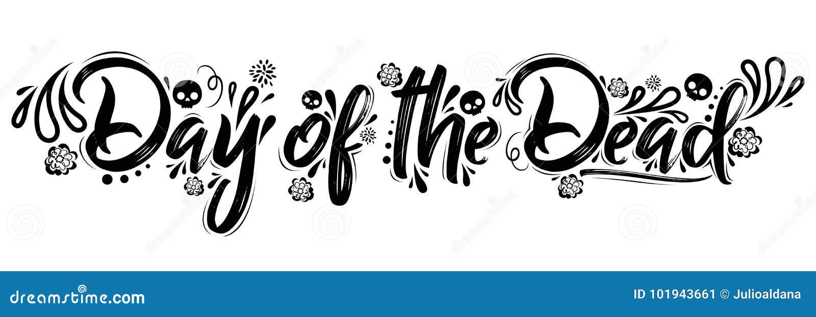 Day of the Dead Vector Lettering Illustration Stock Vector ...