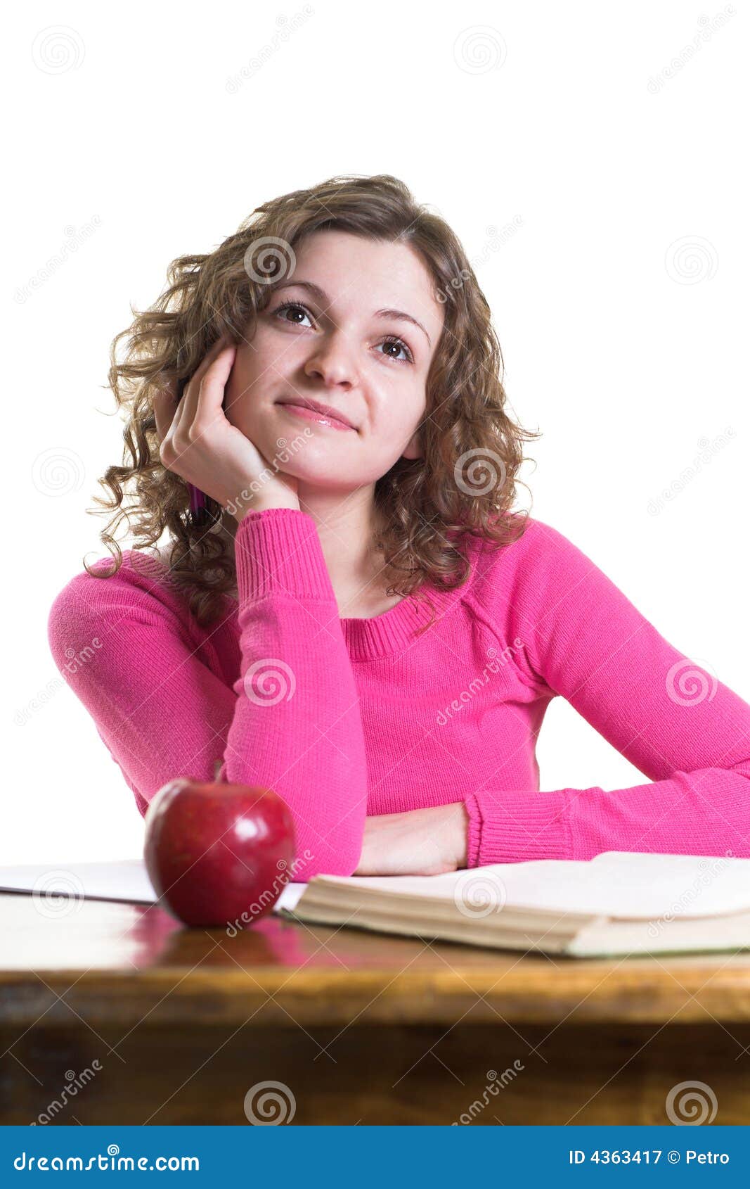 Day dreaming stock image. Image of class, library, girl - 4363417