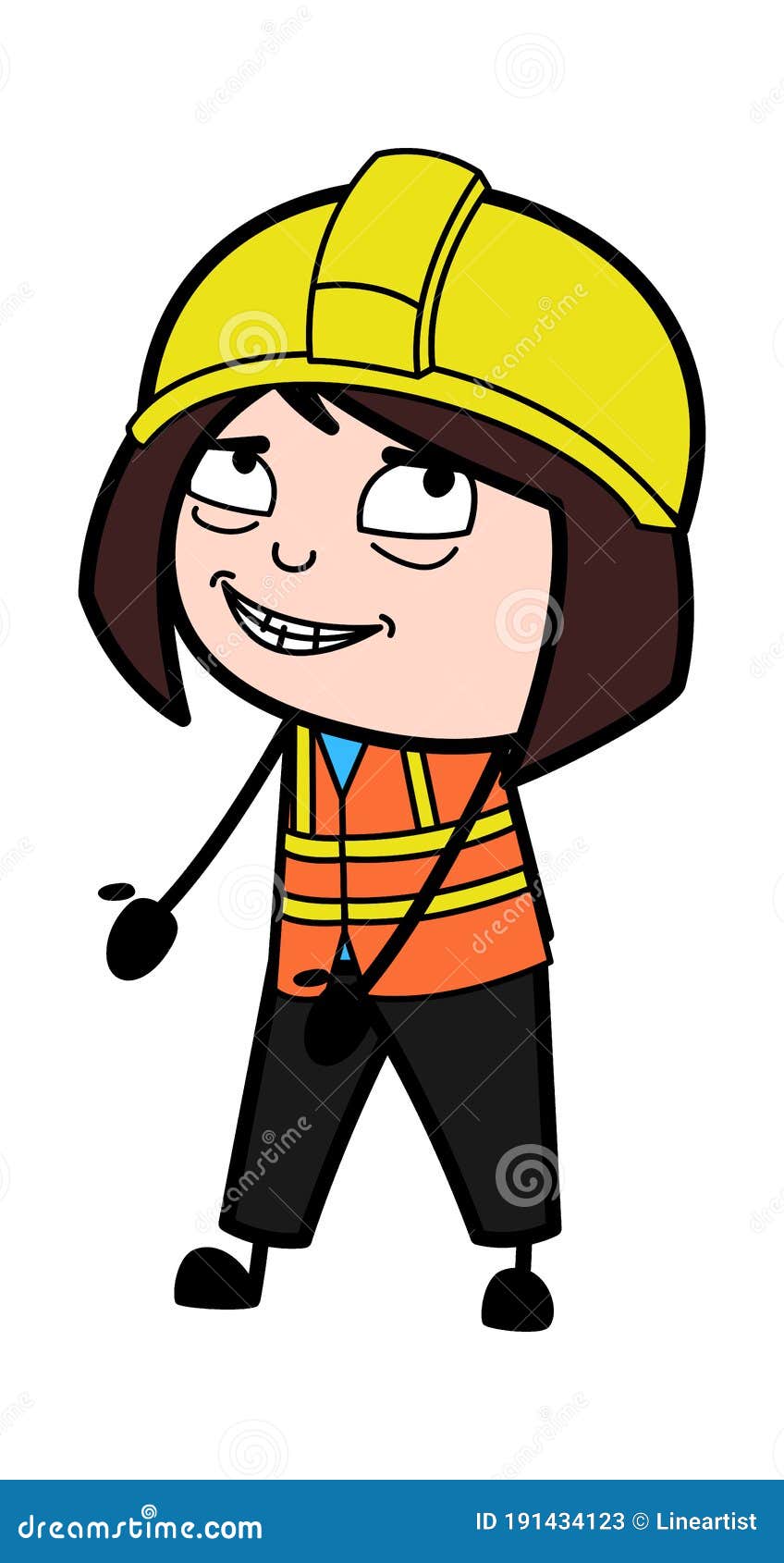 Day Dreaming Lady Engineer Cartoon Stock Illustration - Illustration of ...