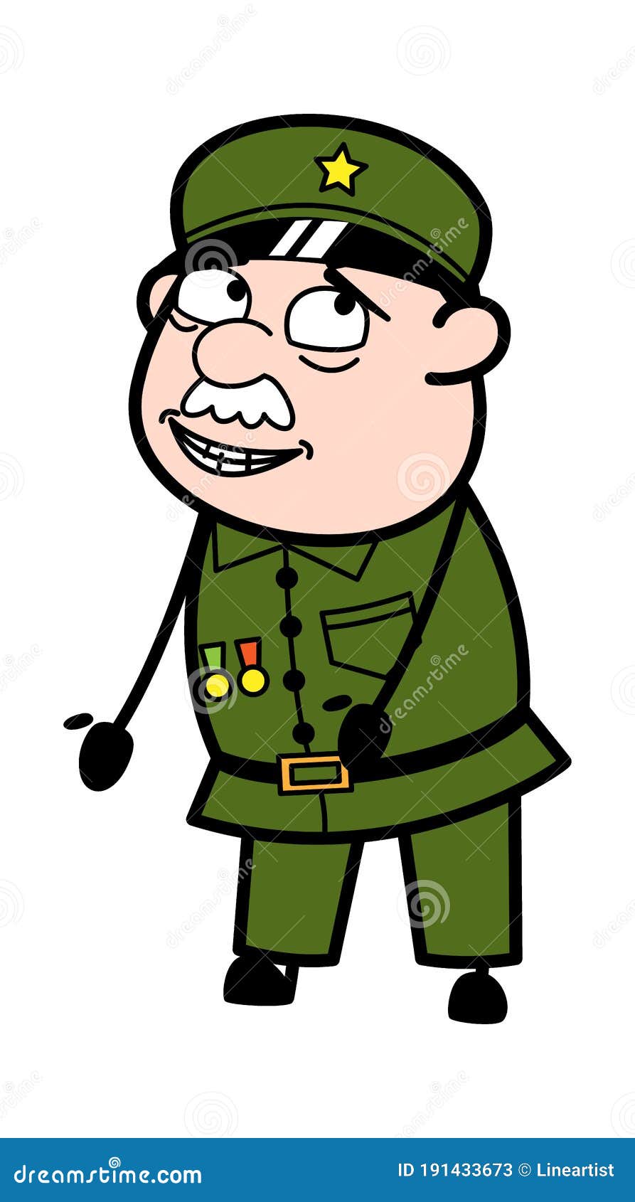 Day Dreaming Military Man Cartoon Stock Illustration - Illustration of ...