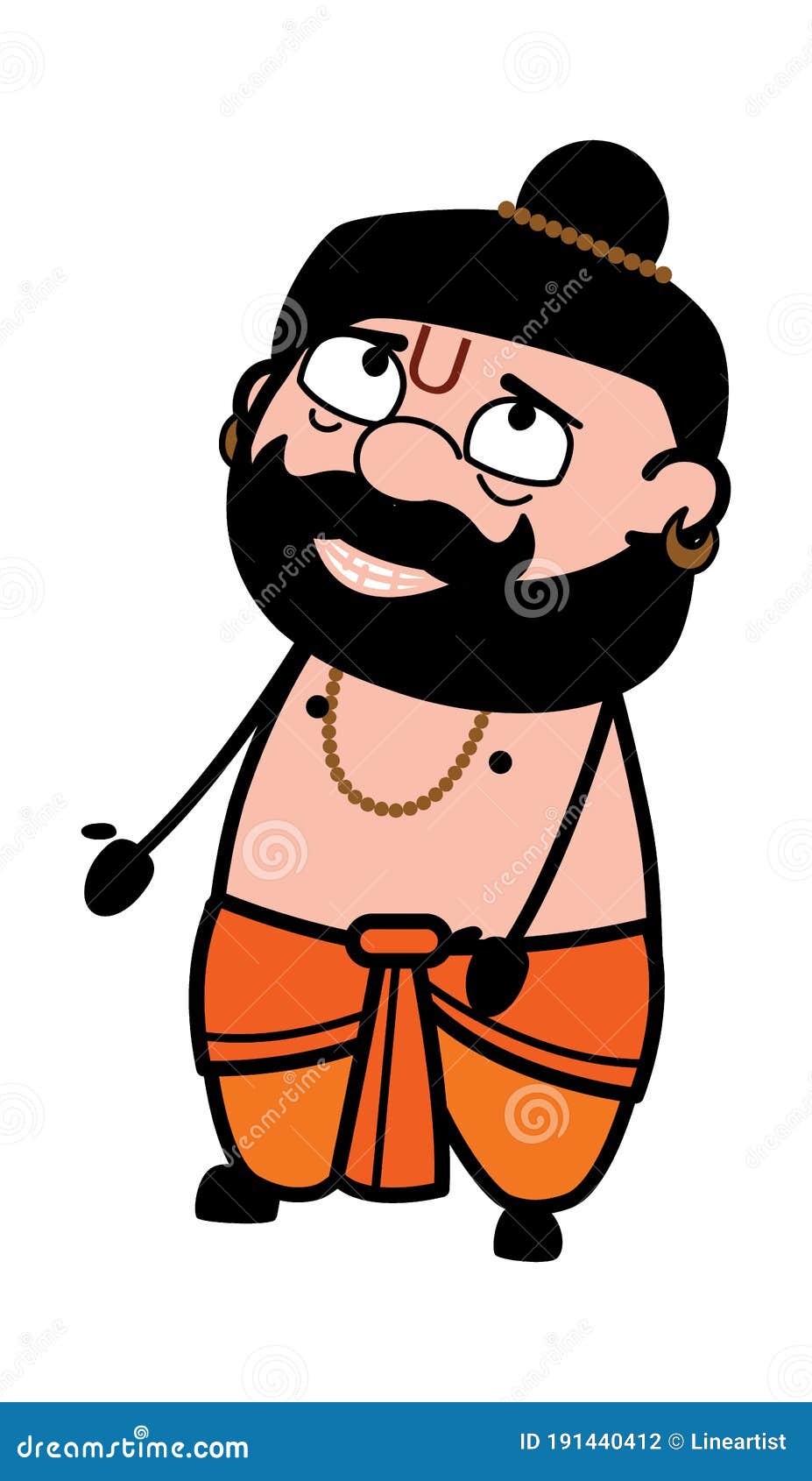 Day Dreaming Pandit Cartoon Stock Illustration - Illustration of ...