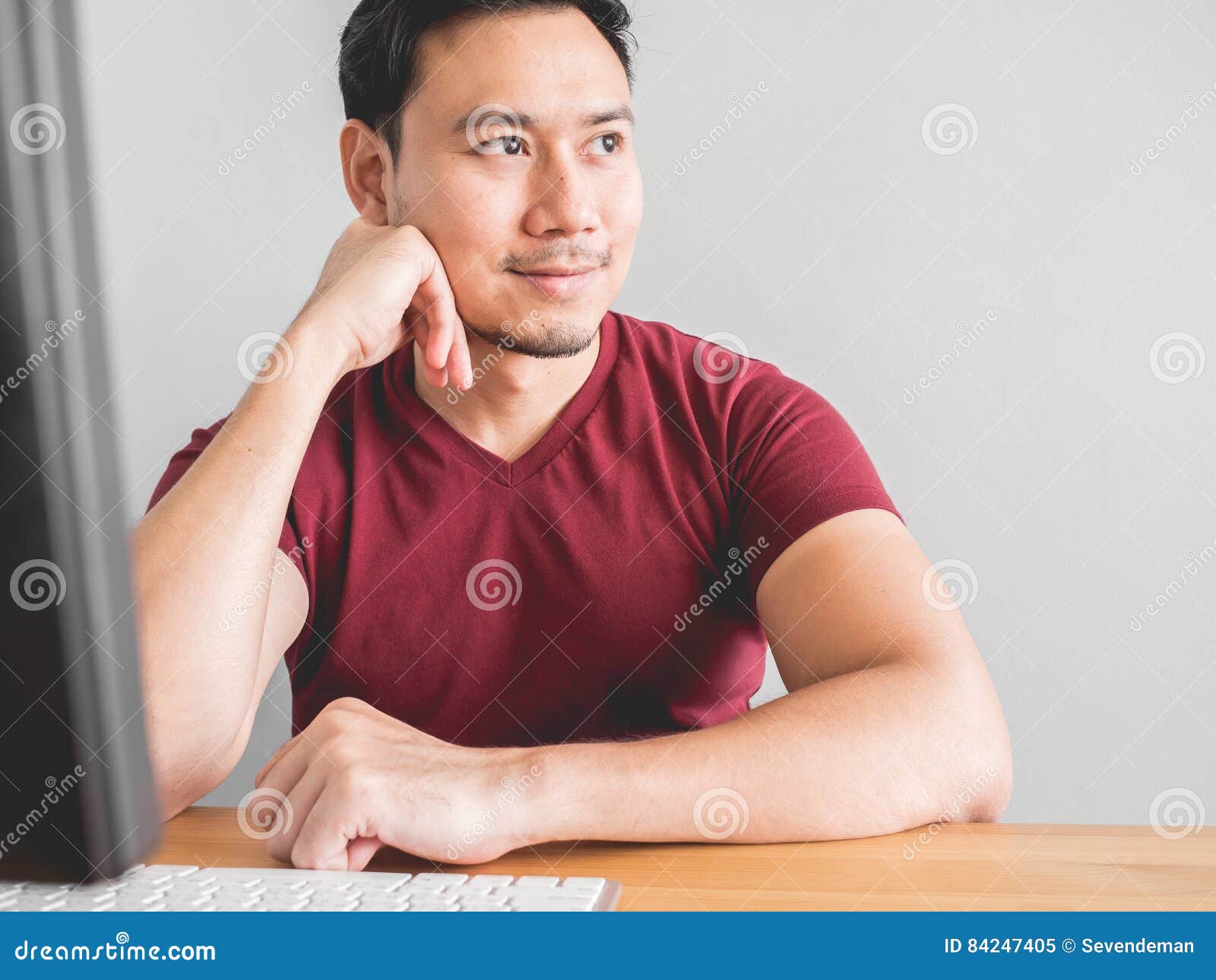 Day dreaming at work. stock image. Image of freelance - 84247405