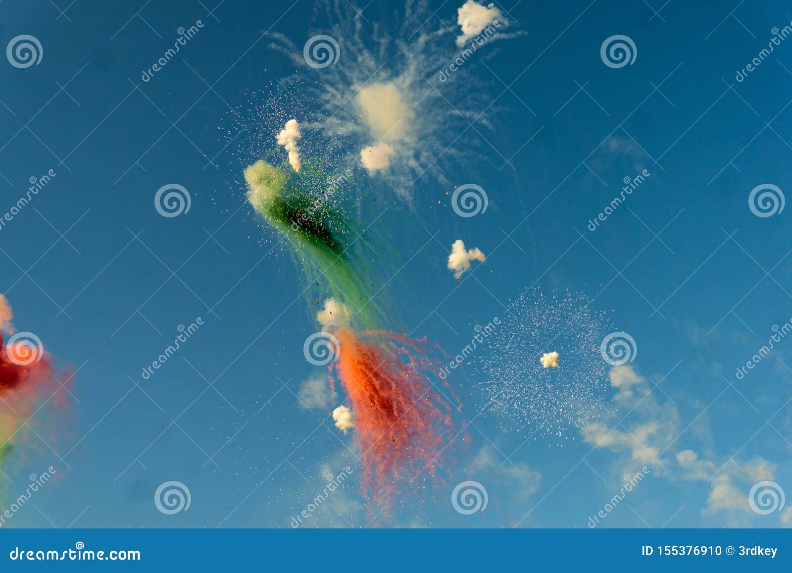 Day Fireworks Made with Color Bombs Exploding Smoke Paint Stock Photo ...