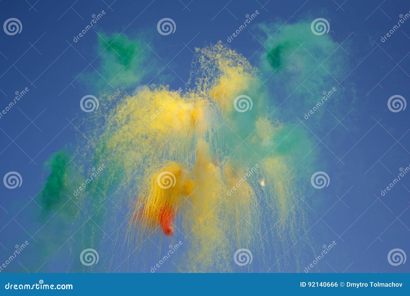 Day Fireworks Made of Colored Smoke Stock Photo - Image of holidays ...