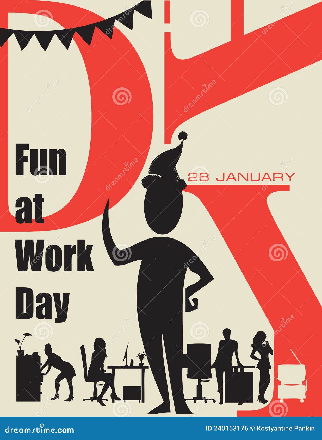 Day Fun at Work Day stock vector. Illustration of boss - 240153176