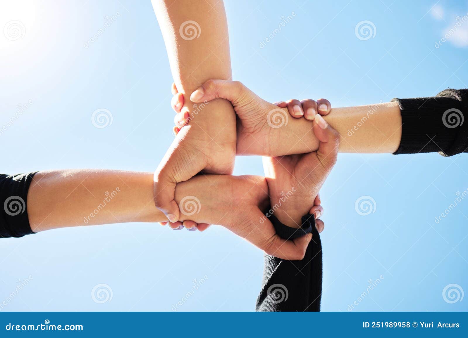 The Day Has Come. a Group of Diverse People with Their Arms Interlinked ...