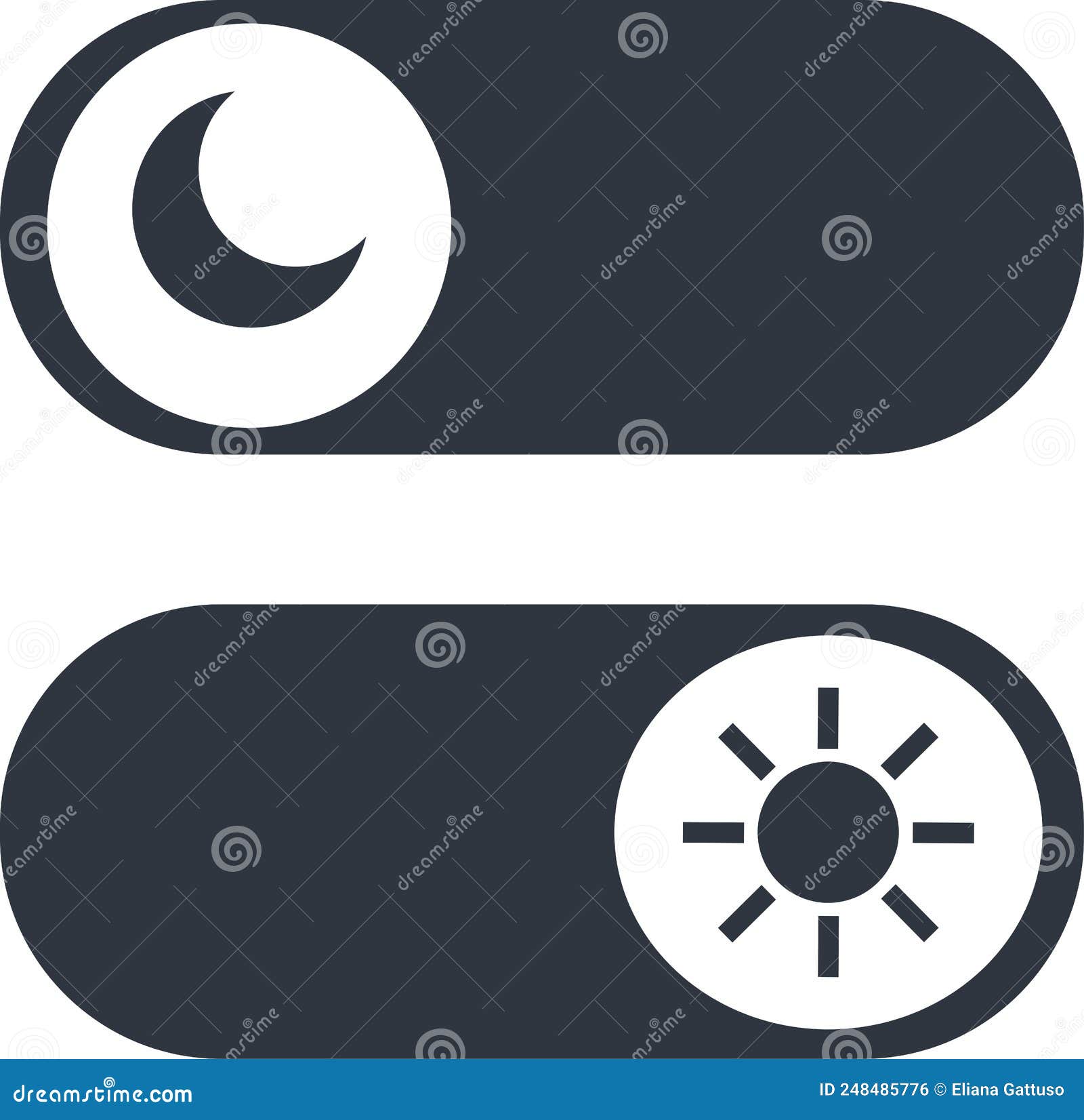 Day Light Mode and Dark Mode. Slider Icon. Monochromatic Vector Stock ...