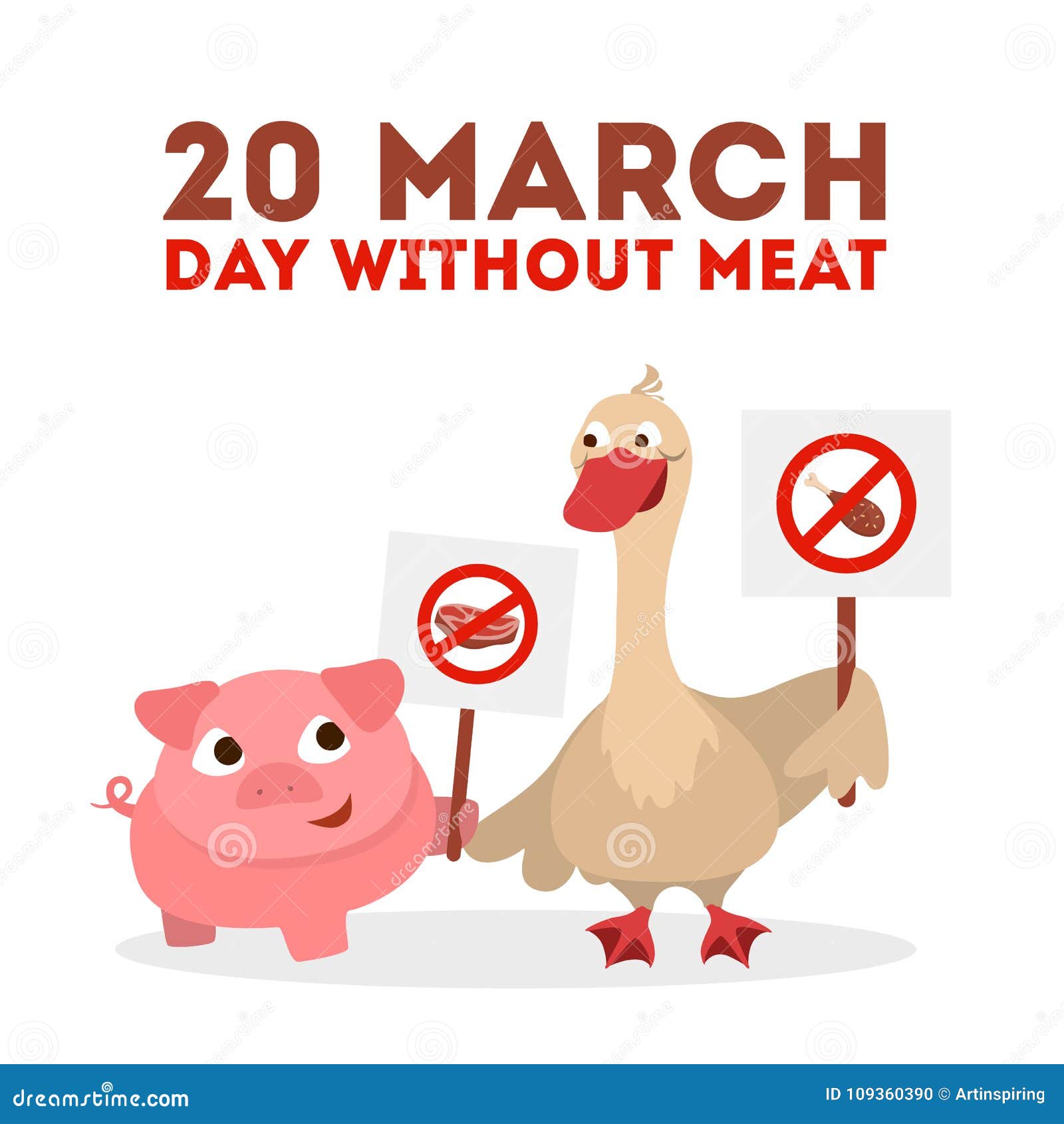 Day without meat. stock vector. Illustration of poster - 109360390