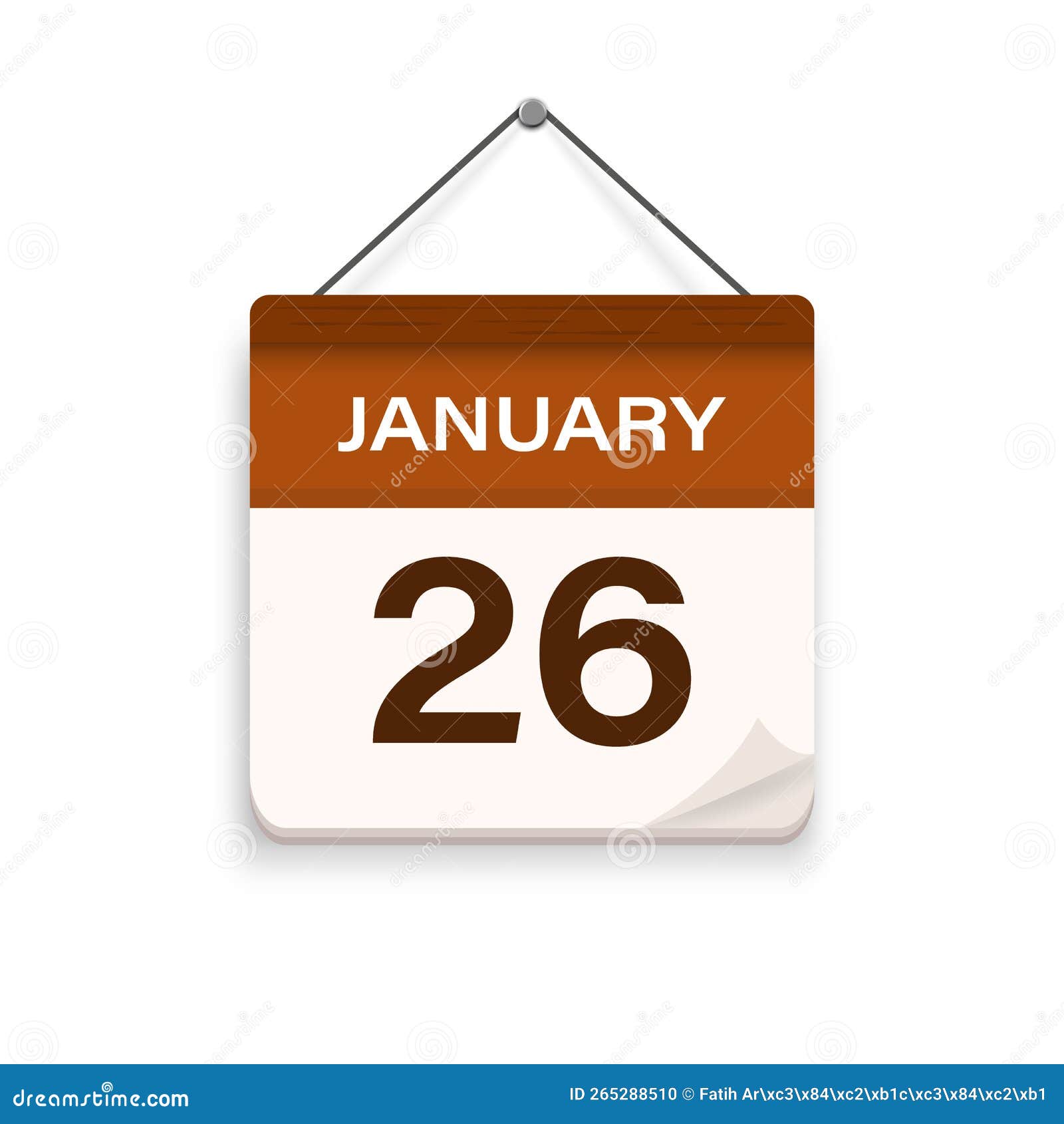 January 26, Calendar Icon with Shadow. Day, Month. Flat Vector ...