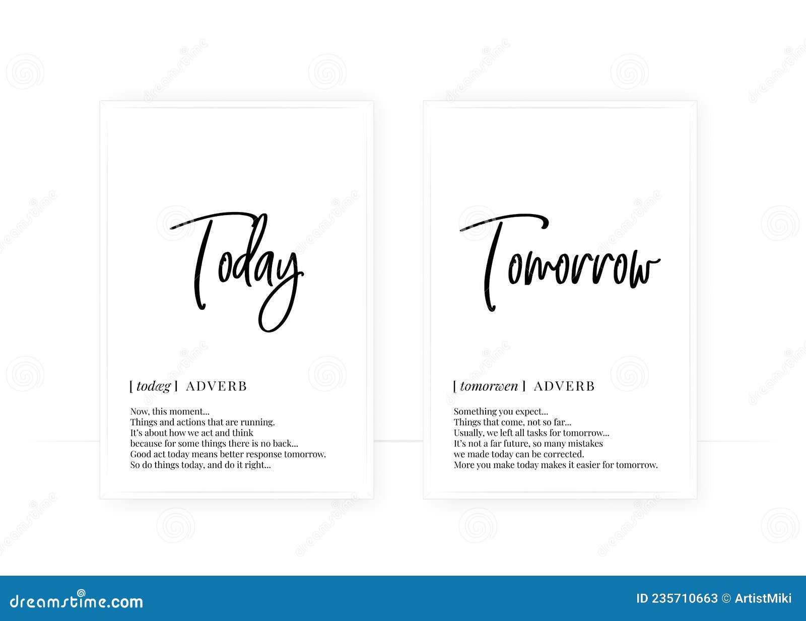Today and Tomorrow Definition, Vector Stock Vector - Illustration of ...
