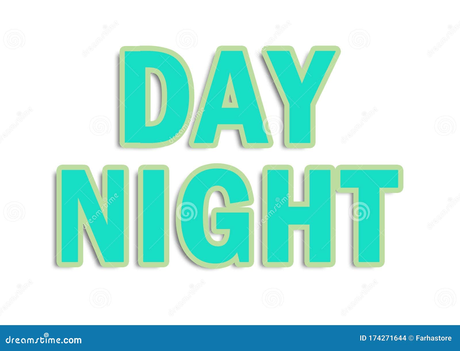 Day Night Blue Light Text Design Stock Illustration - Illustration of ...