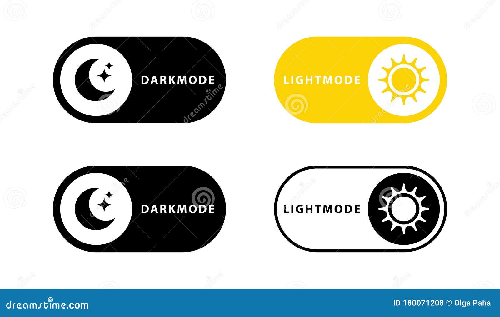 Day and night button mode stock vector. Illustration of simple - 180071208