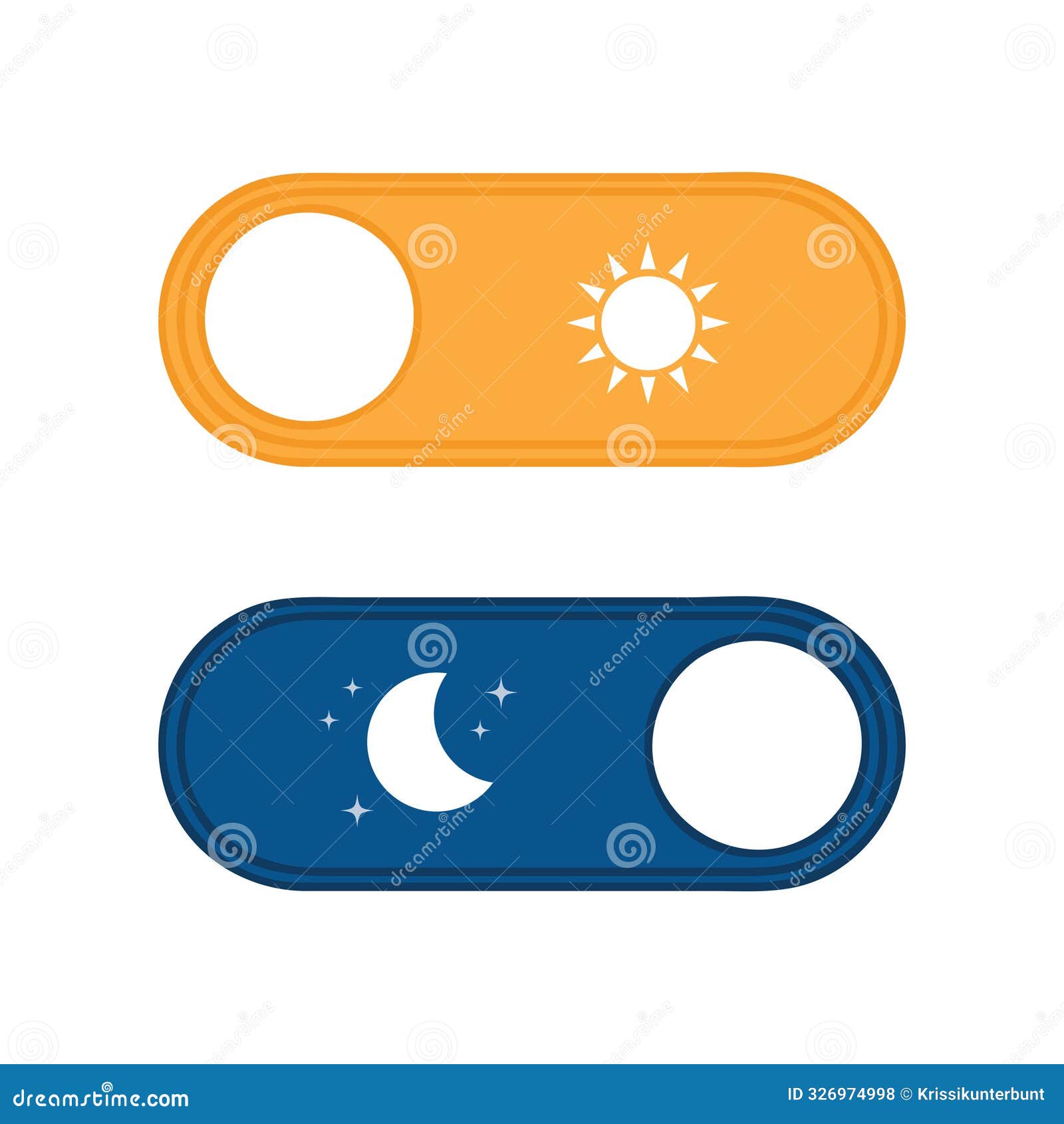 Day and Night Button with Sun and Moon Stock Illustration ...