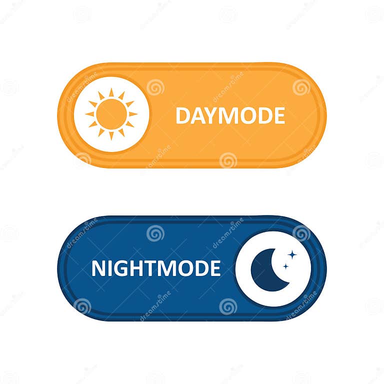 Day and Night Button with Sun and Moon Stock Vector - Illustration of sunshine, cycle: 329457261