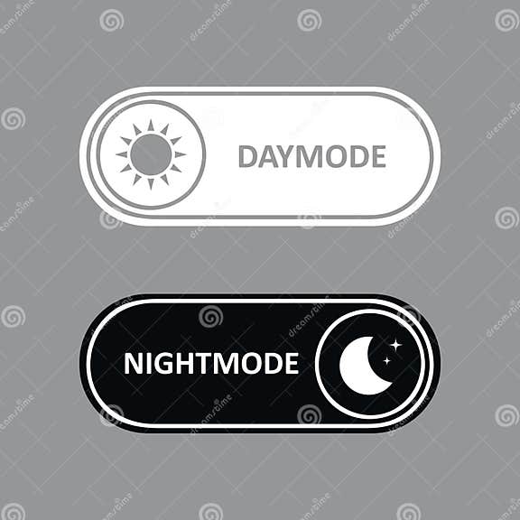 Day and Night Button with Sun and Moon Stock Vector - Illustration of ...