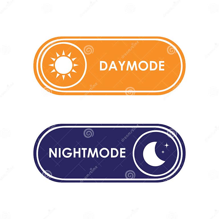 Day and Night Button with Sun and Moon Stock Illustration - Illustration of night, mode: 327043155