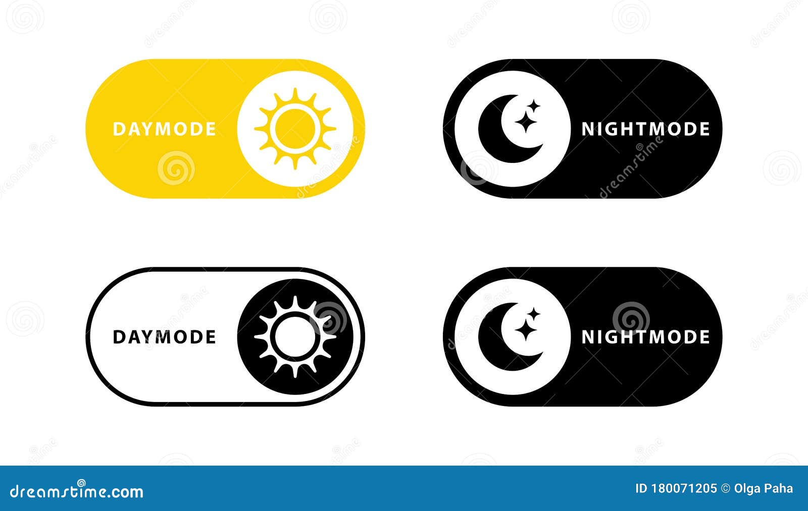 Day and night button stock vector. Illustration of control - 180071205