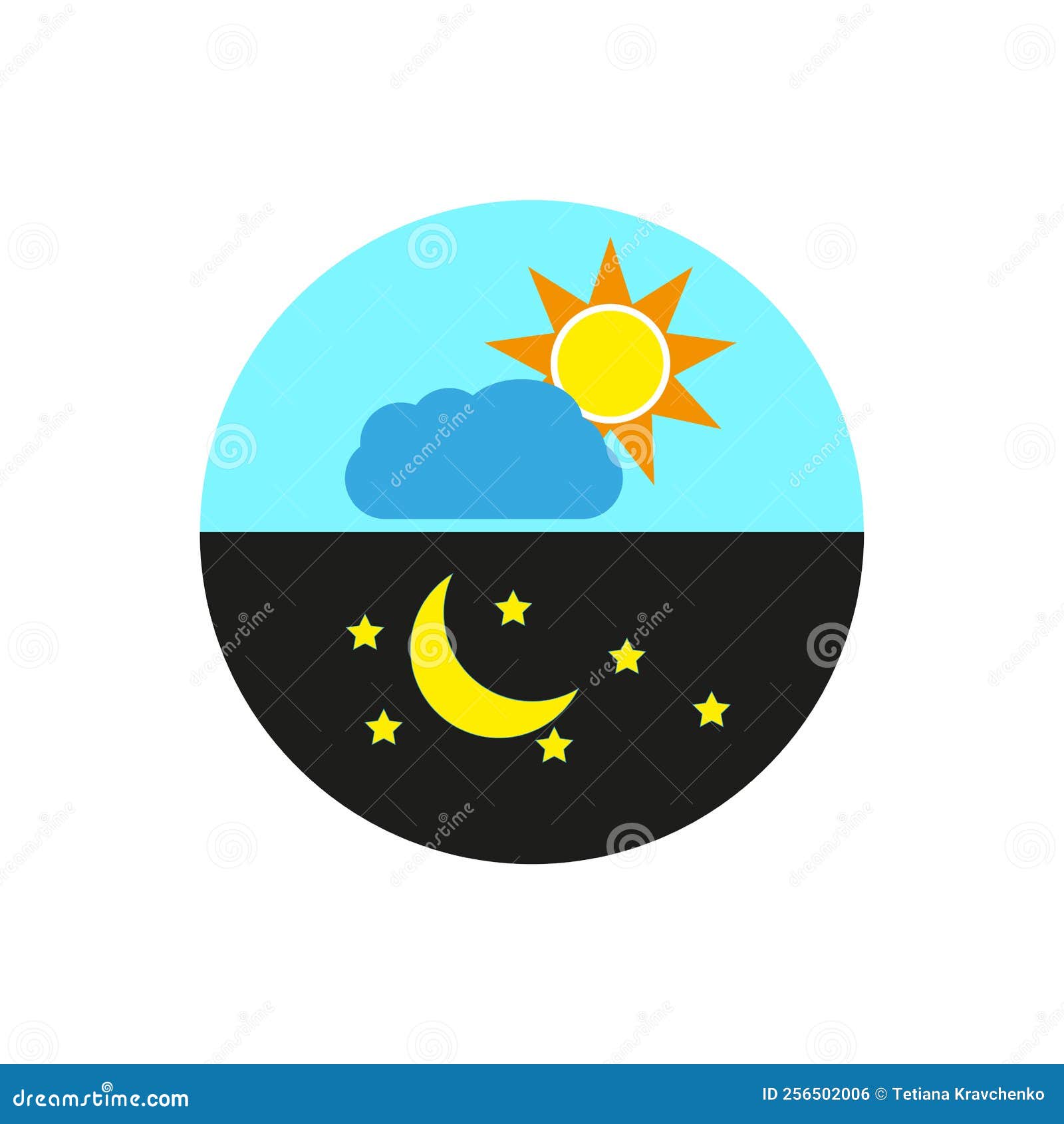 Day and Night in a Circle. Vector Illustration. Stock Image Stock ...