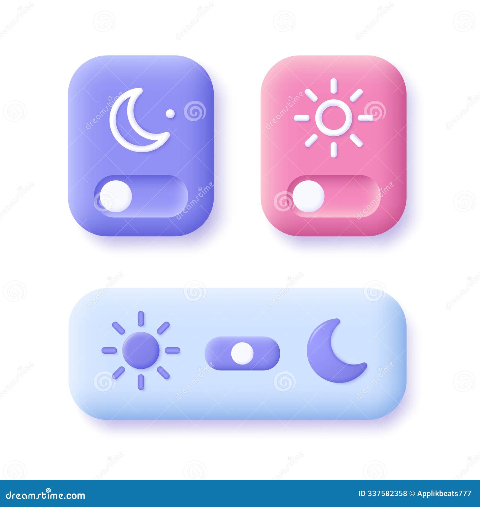 Day and Night Mode Switch Icon Set Stock Illustration - Illustration of ...