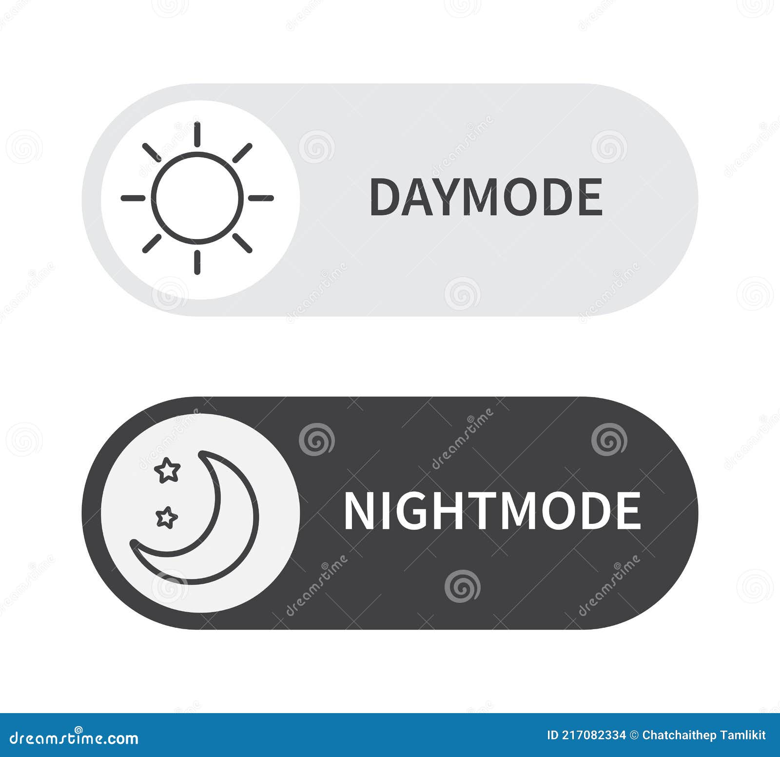 Day and Night Mode Switch Sun and Moon Button. Design for Website and ...