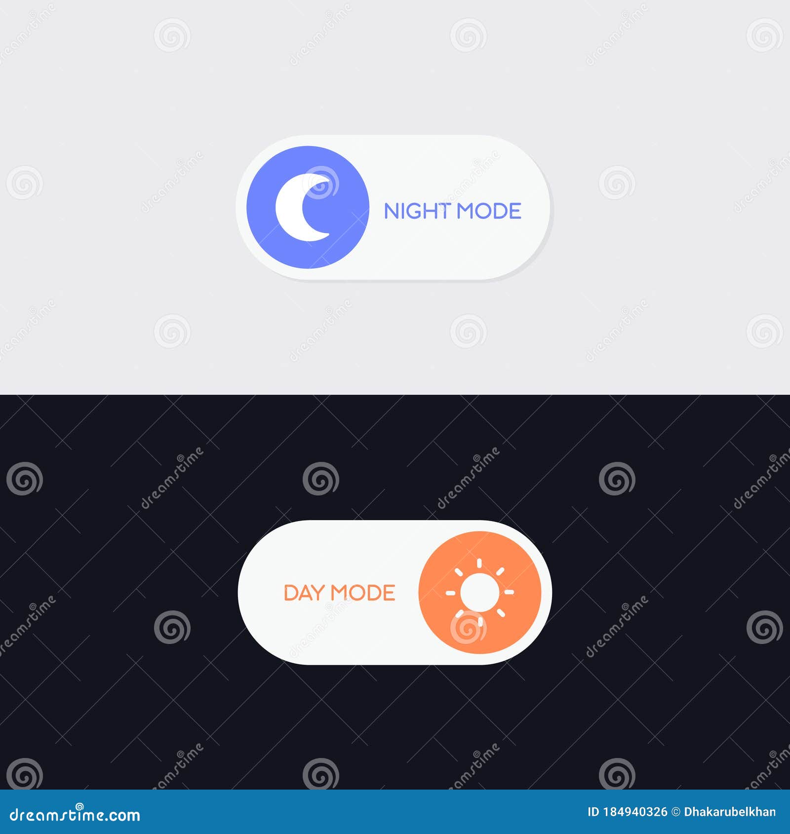 Day and Night Mode Switcher for Phone Screens. Toggle Element for ...