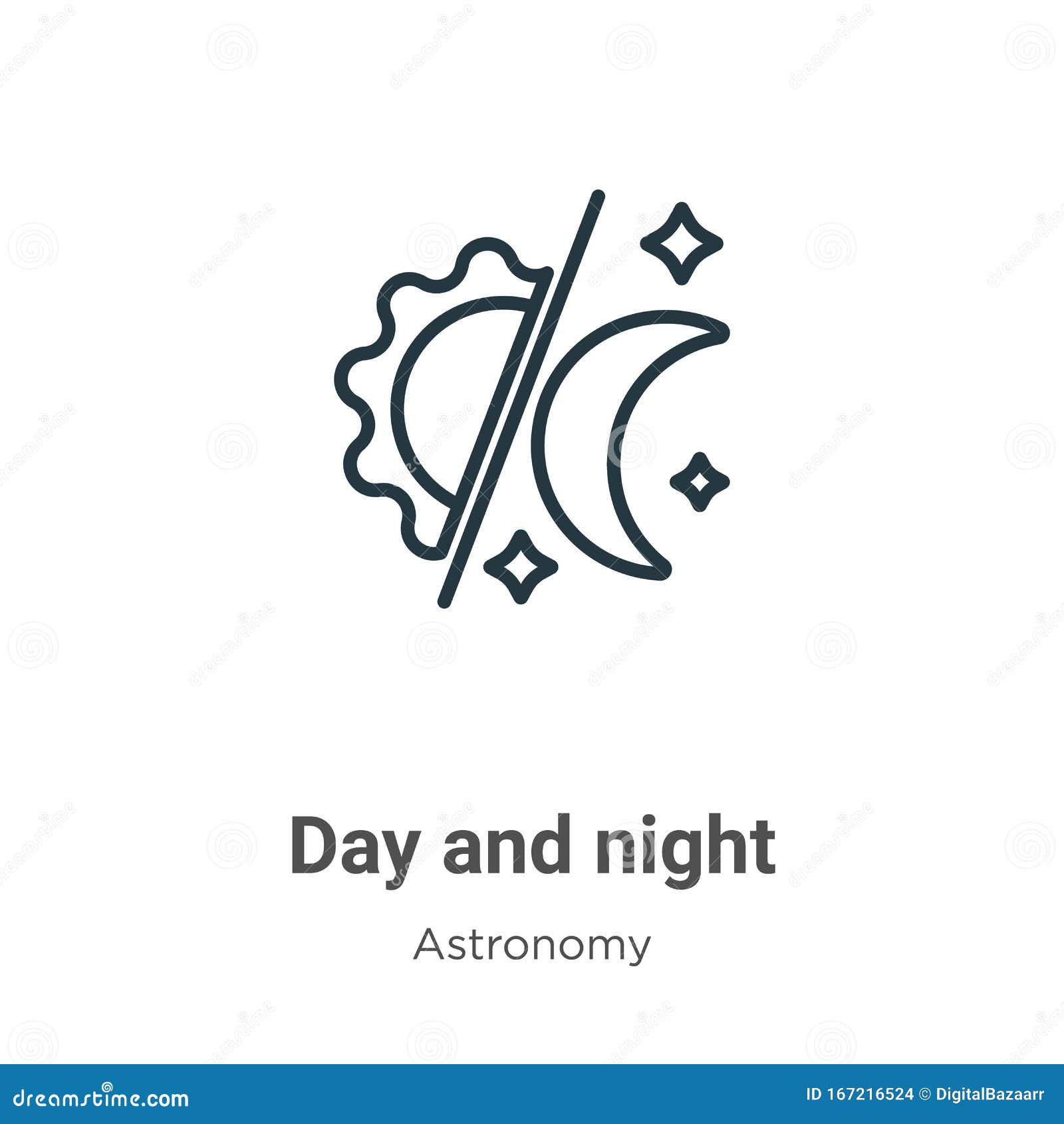 Day and Night Outline Vector Icon. Thin Line Black Day and Night Icon ...