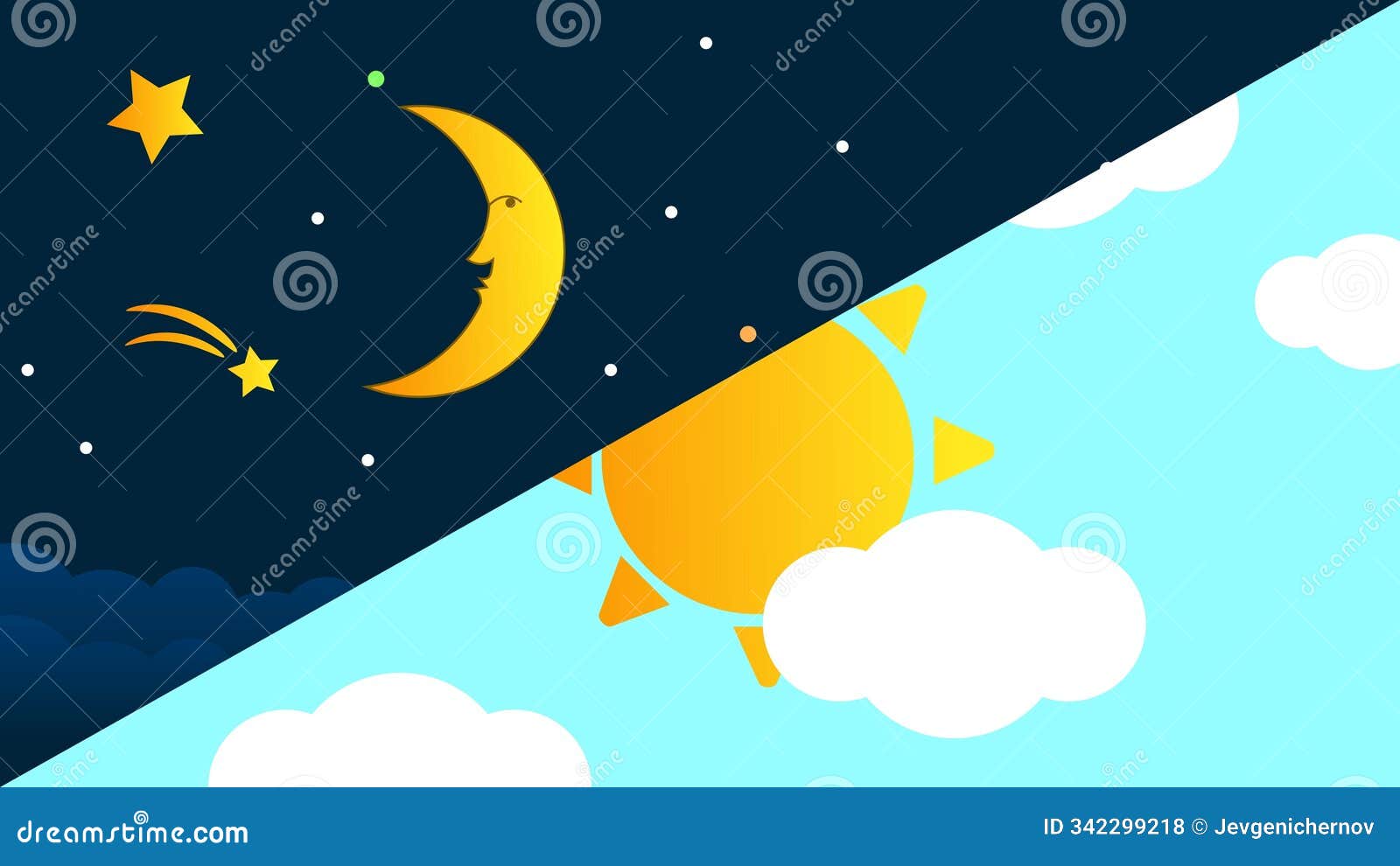 Day and Night Shift Illustration Stock Vector - Illustration of design ...