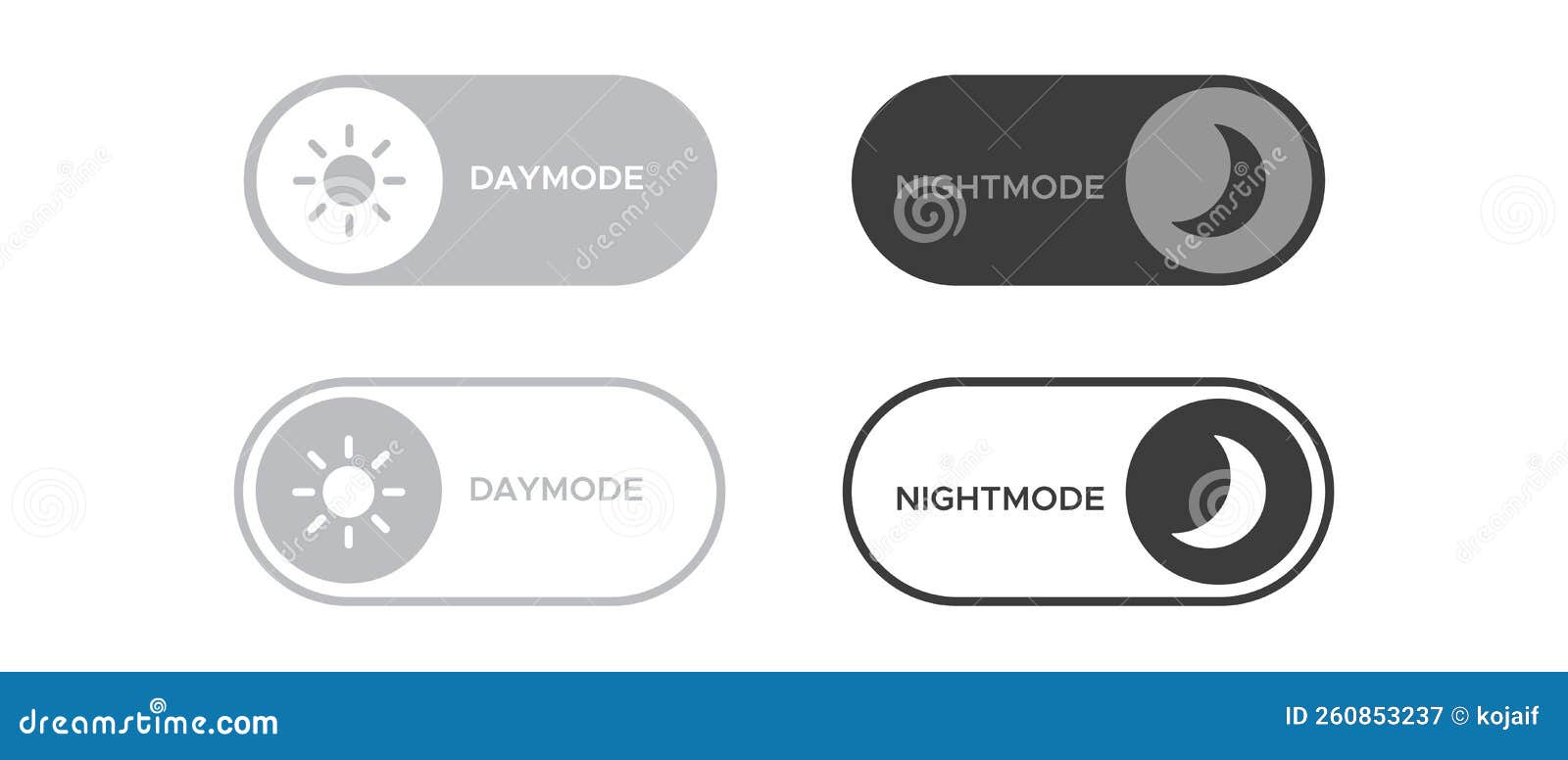 Day and Night Switch Vector Button. Light and Dark Theme Icon Stock Vector - Illustration of ...