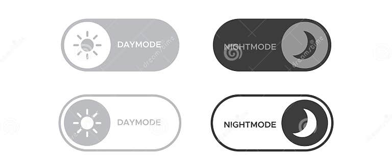 Day and Night Switch Vector Button. Light and Dark Theme Icon Stock ...