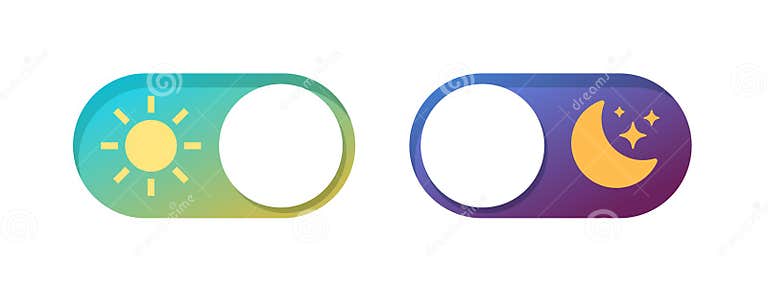 Day Night Switch Web Buttons Icon Vector Graphic Illustration Set ...