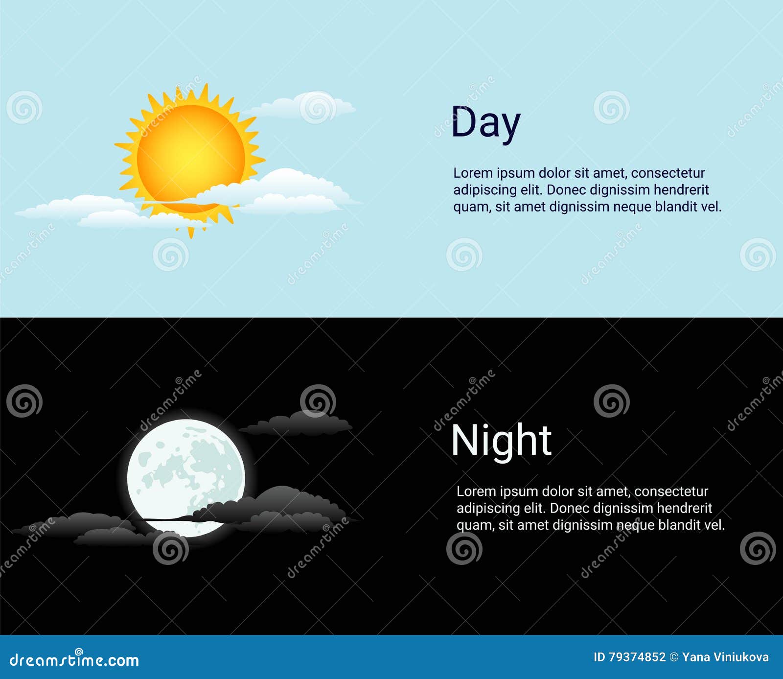 Day and Night Time Concept Background Stock Illustration - Illustration ...