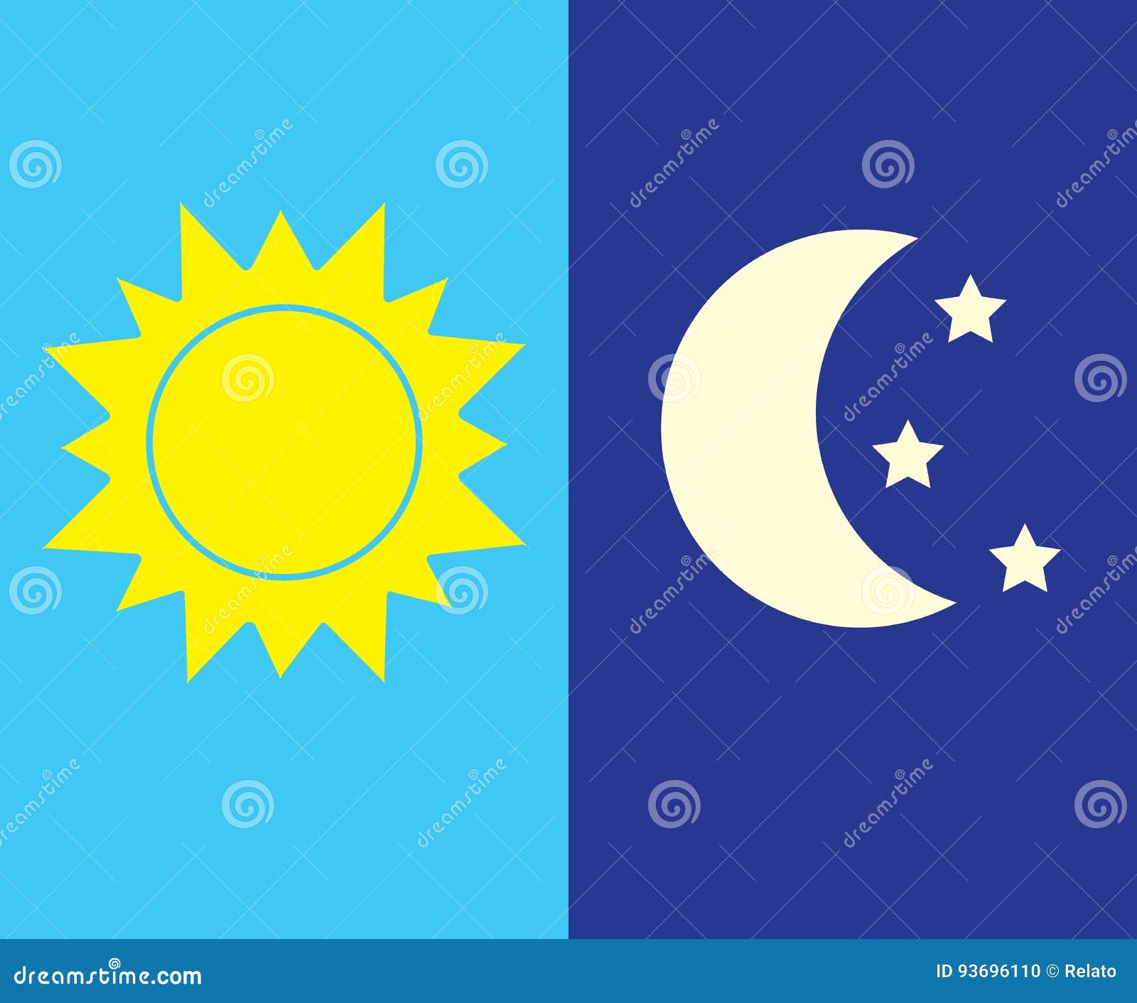 Day and Night vector stock vector. Illustration of night - 93696110