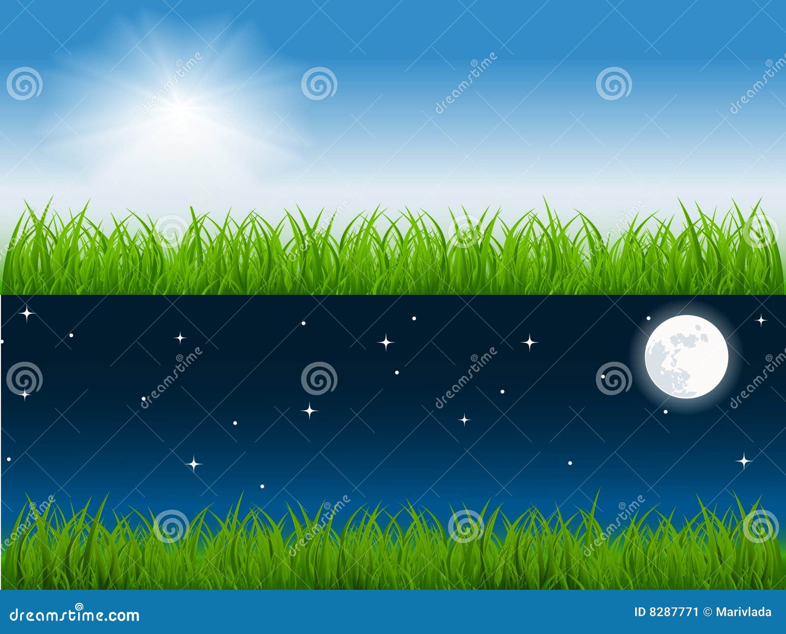 Day and night vector scene stock vector. Illustration of beauty - 8287771