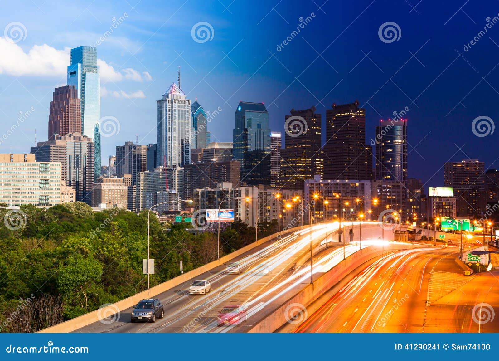 Day and Night View of Philadelphia Skyline - USA Editorial Photo ...