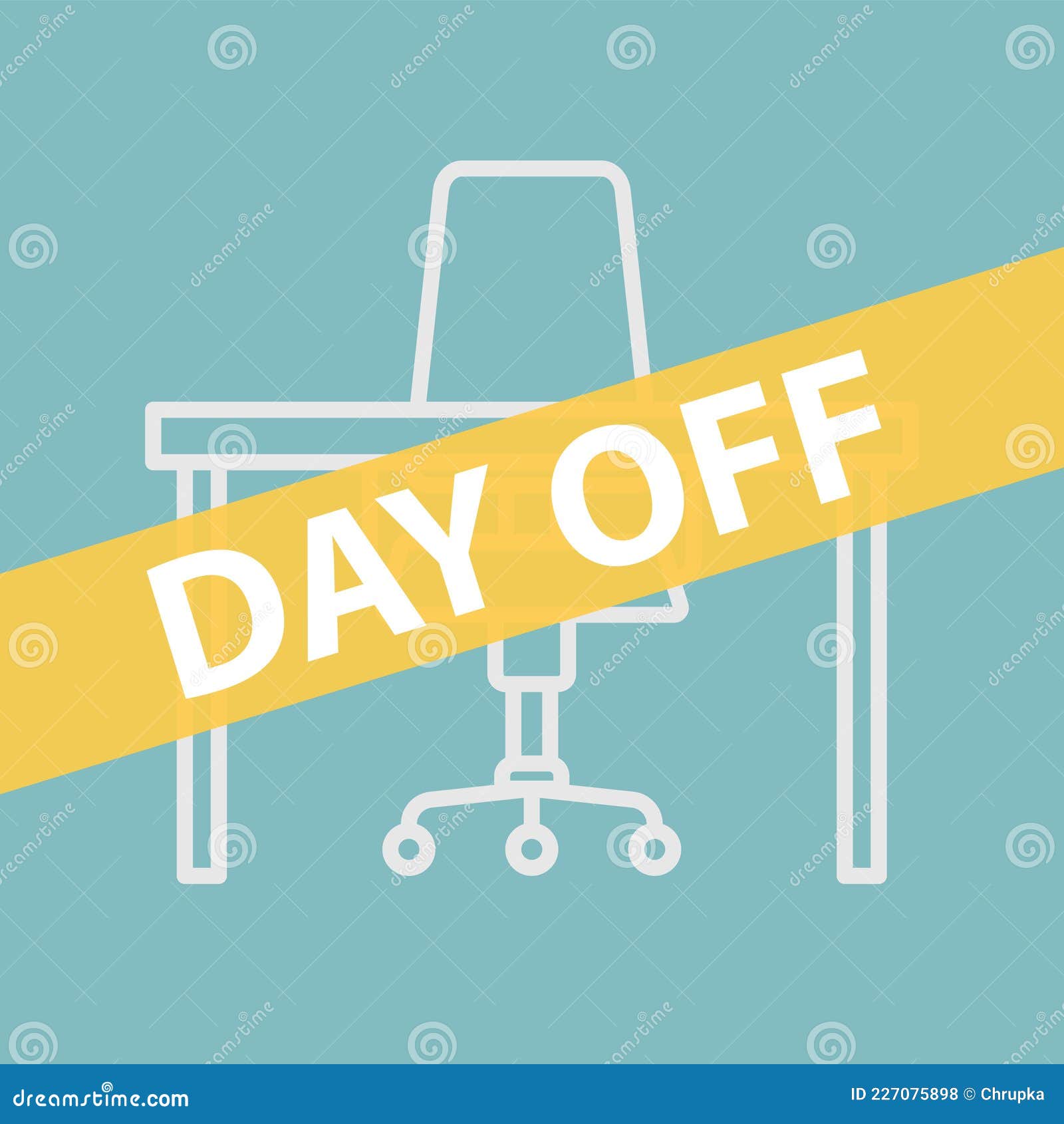 Day Off Baner Over Office Desk Stock Vector - Illustration of internet ...