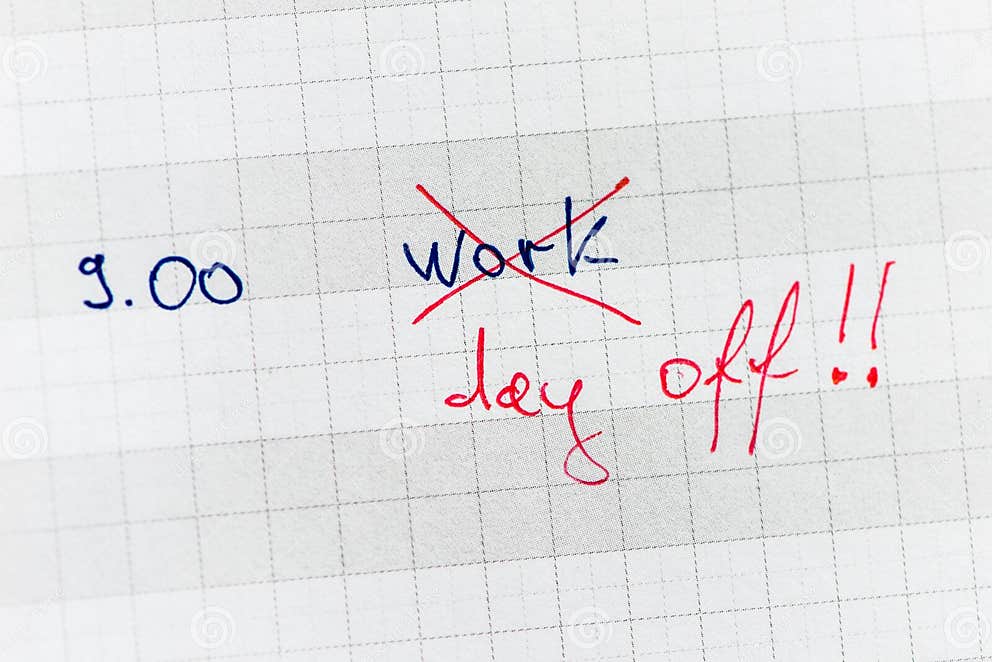 Day off stock image. Image of note, planner, diary, holiday - 34507753